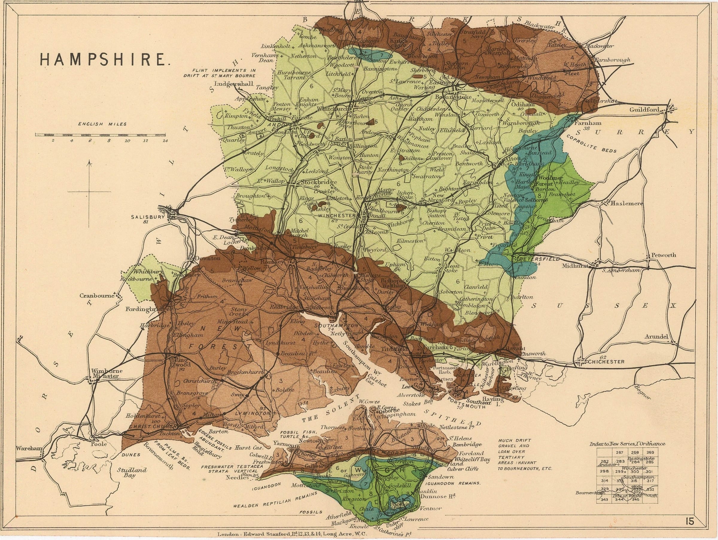 Edward Stanford, Hampshire, 1928 | The Map House