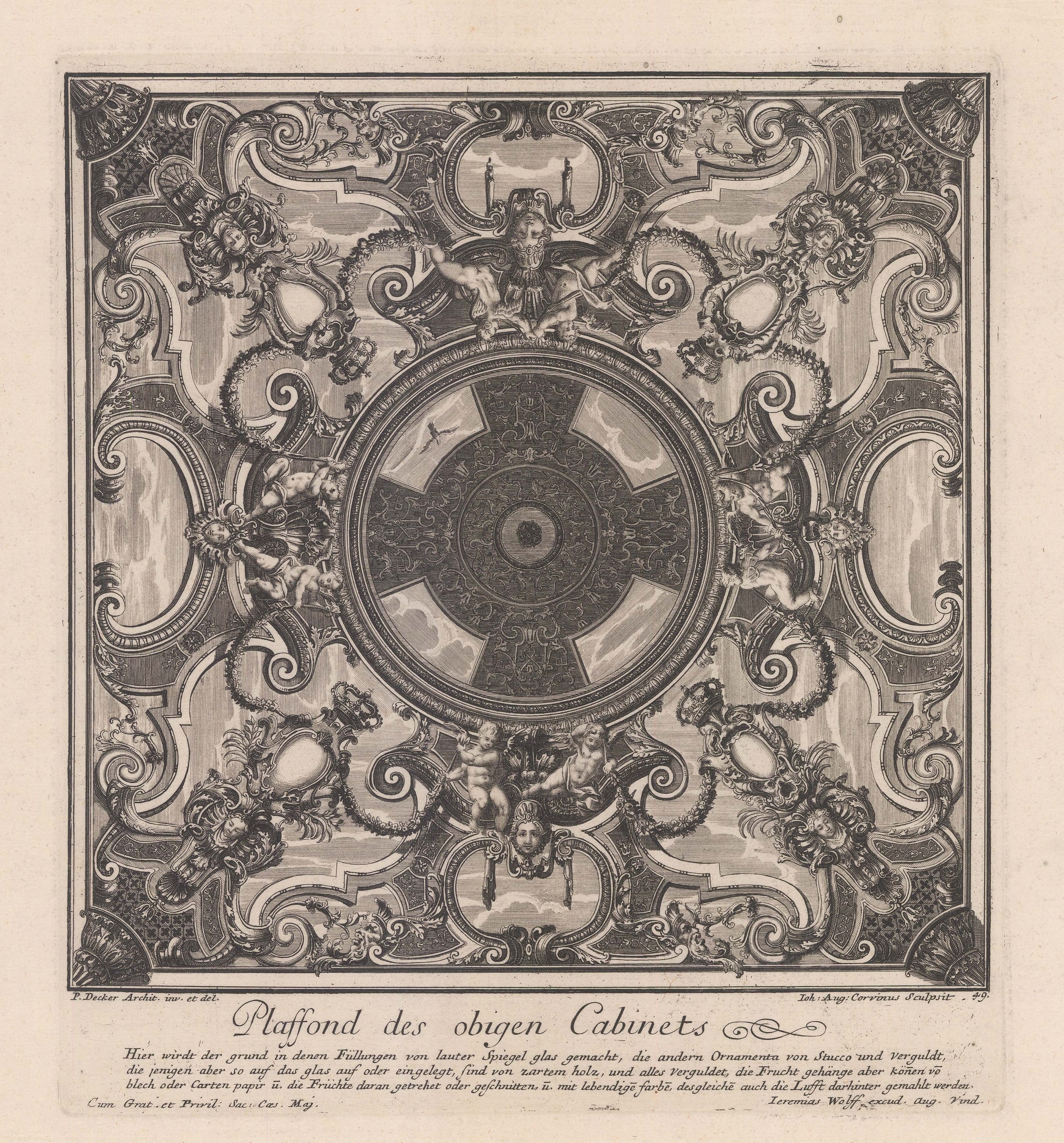 Paul Decker, Interiors - Baroque Ceiling Decoration, 1711 | The Map House