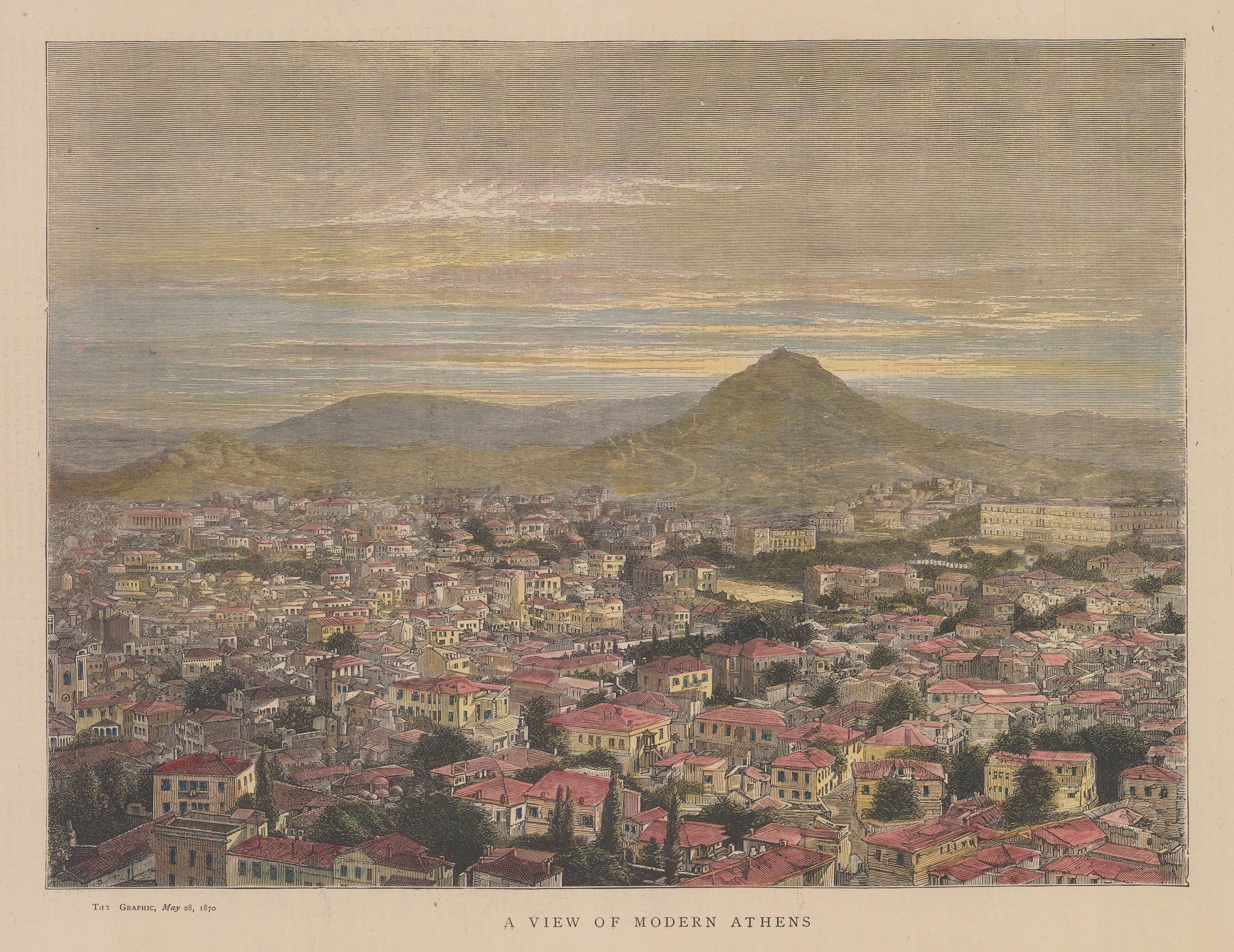The Graphic Magazine, Greece - Athens, Modern Athens, 1870 | The Map House