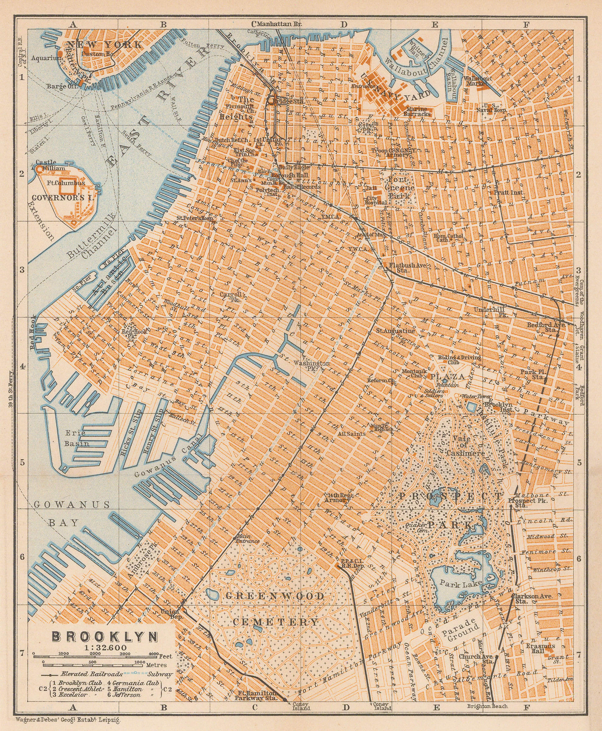 Karl Baedeker, Brooklyn, 1909 | The Map House