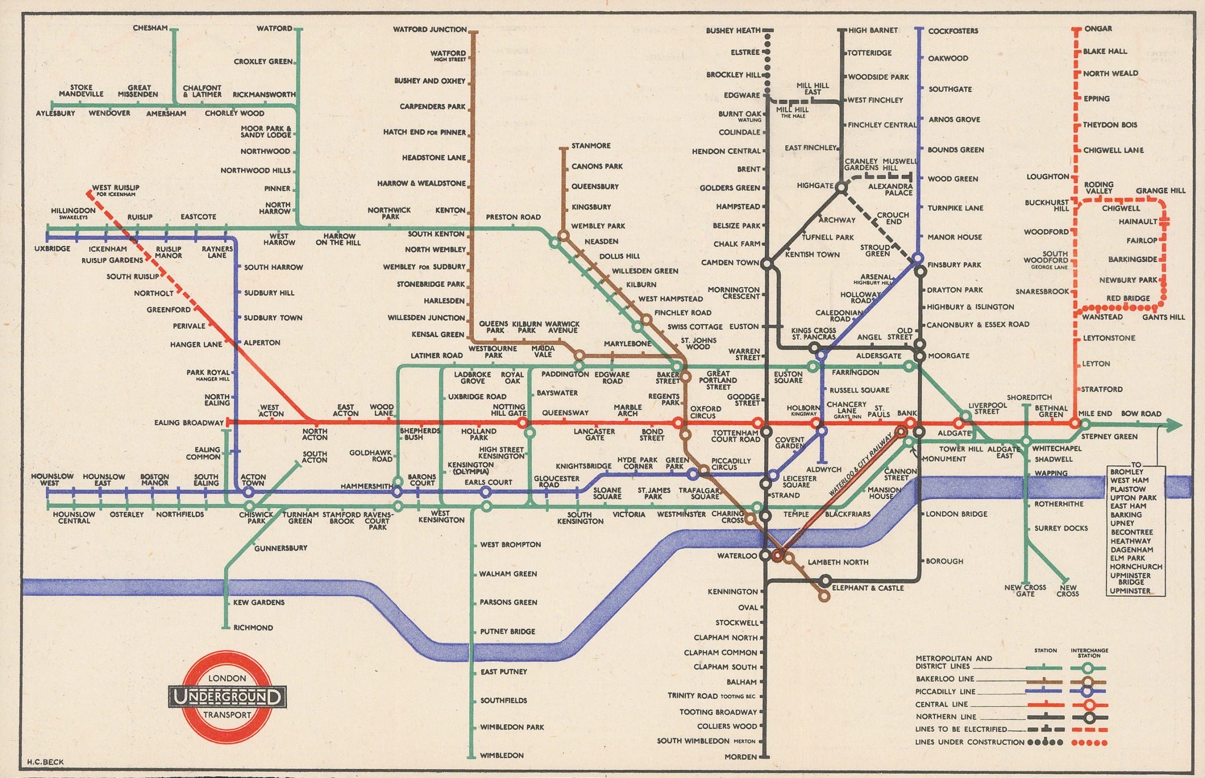 Harry Beck, London Underground Map, 1947 | The Map House
