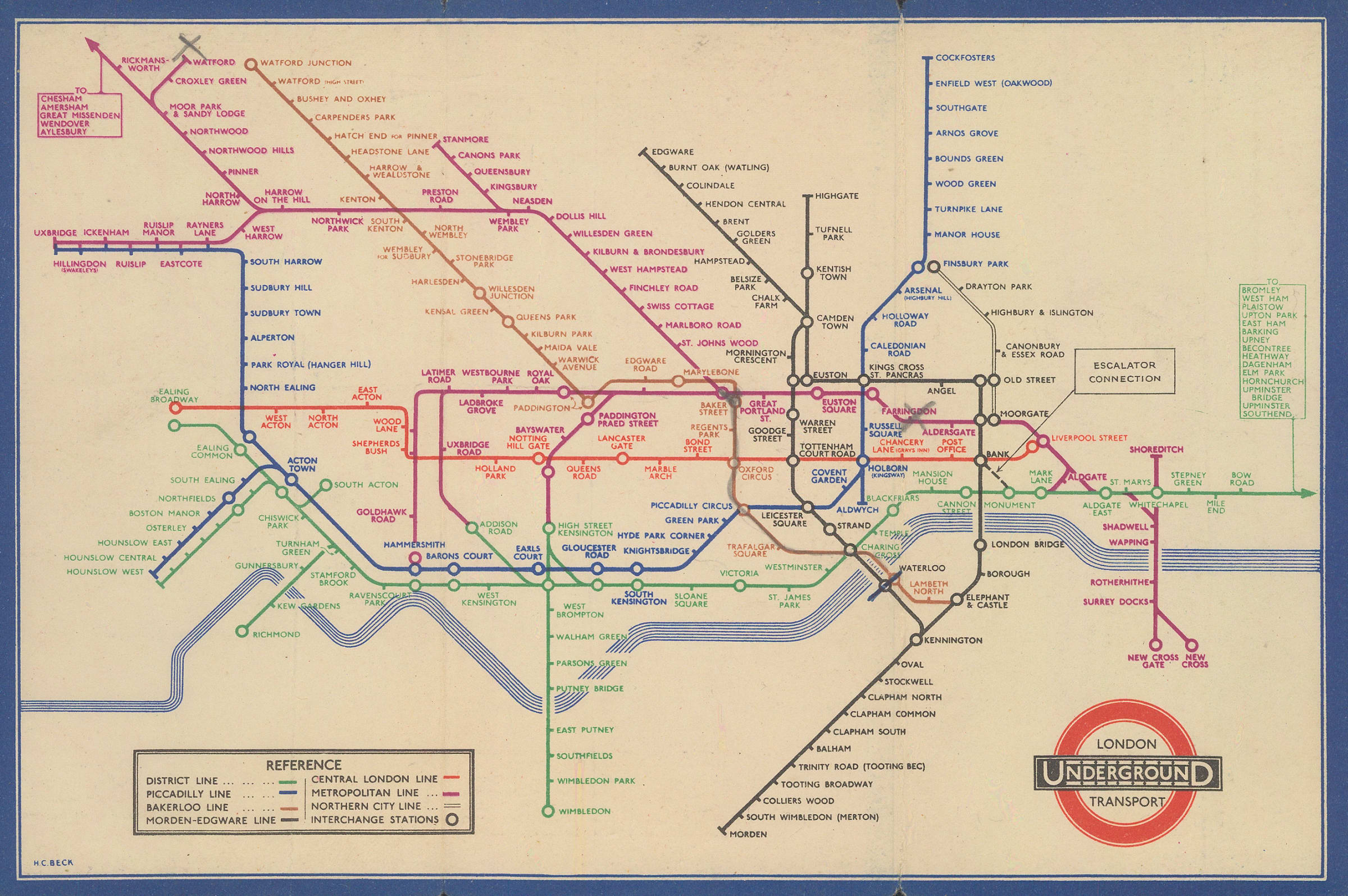 Harry Beck, London Underground Map, 1936 | The Map House