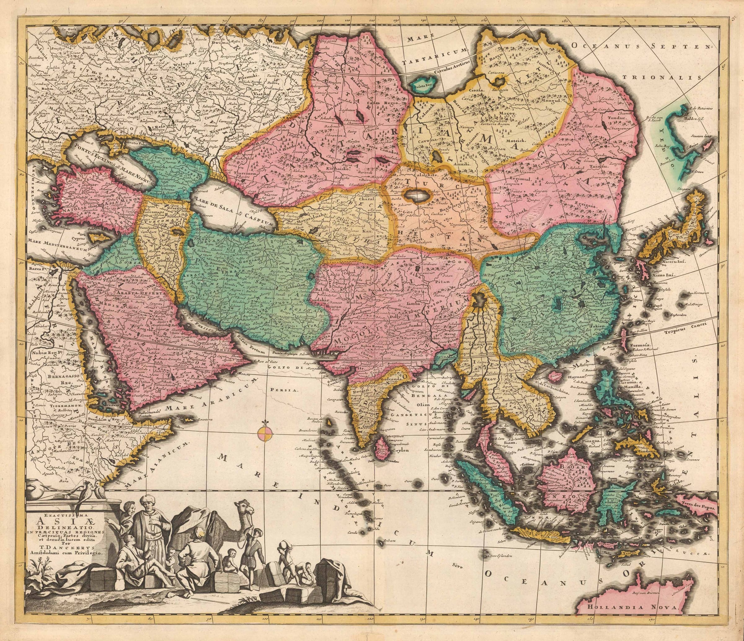Cornelis & Justus Danckerts, Dutch map of Asia, 1690 c. | The Map House