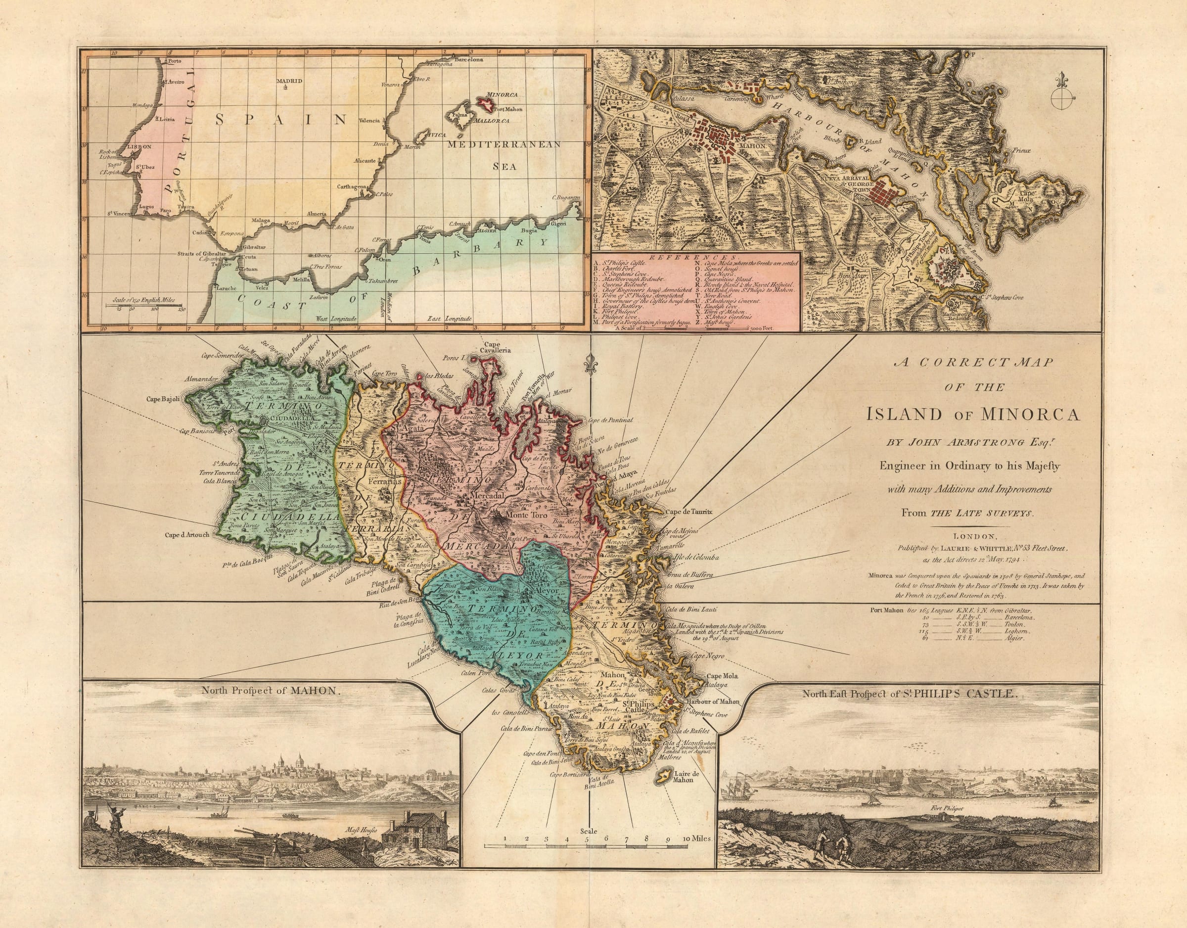 John Armstrong, Menorca, 1794 | The Map House