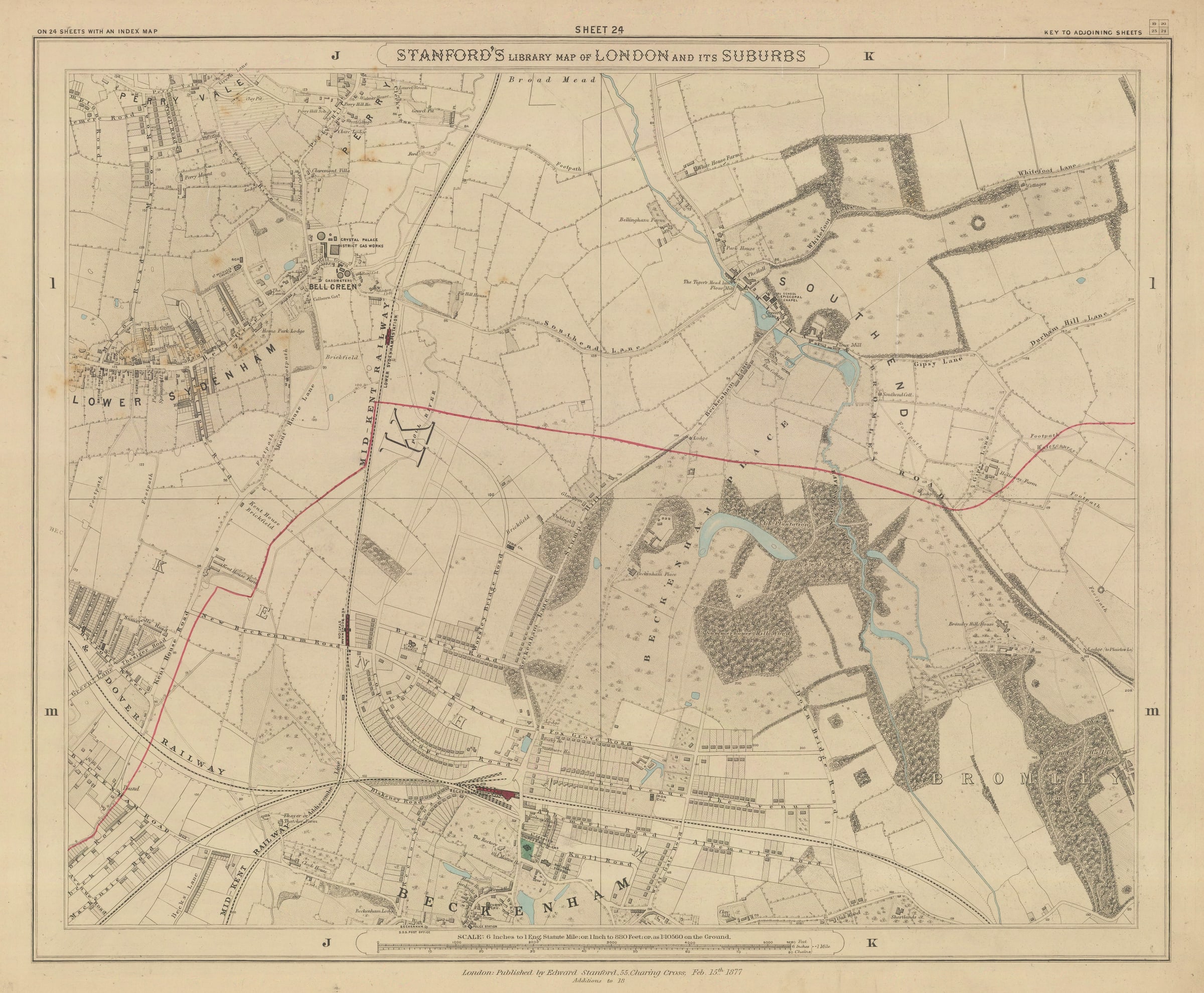Edward Stanford, Beckenham, Perivale & Sydenham, 1877 | The Map House