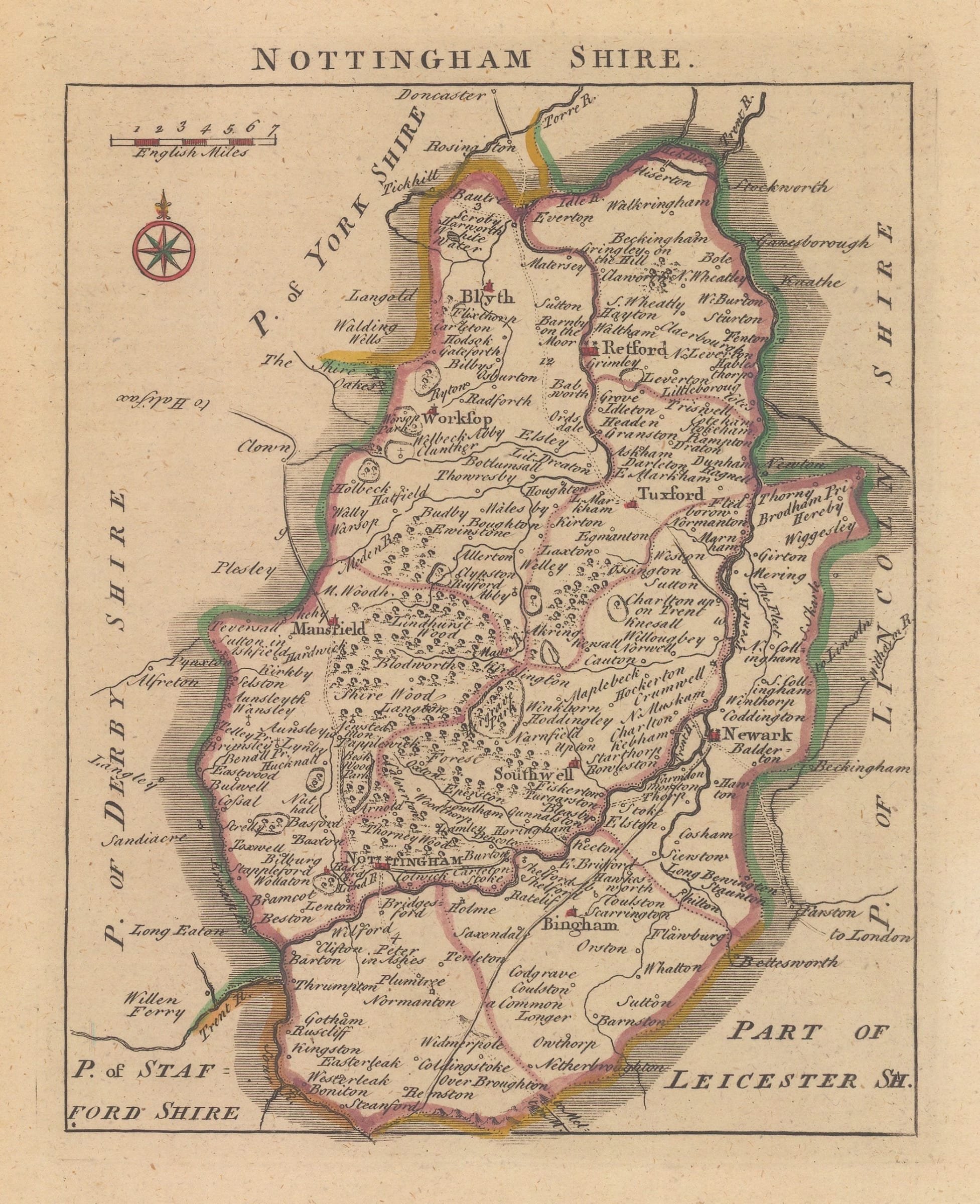 Russell & Price, Nottingham Shire, 1769 | The Map House