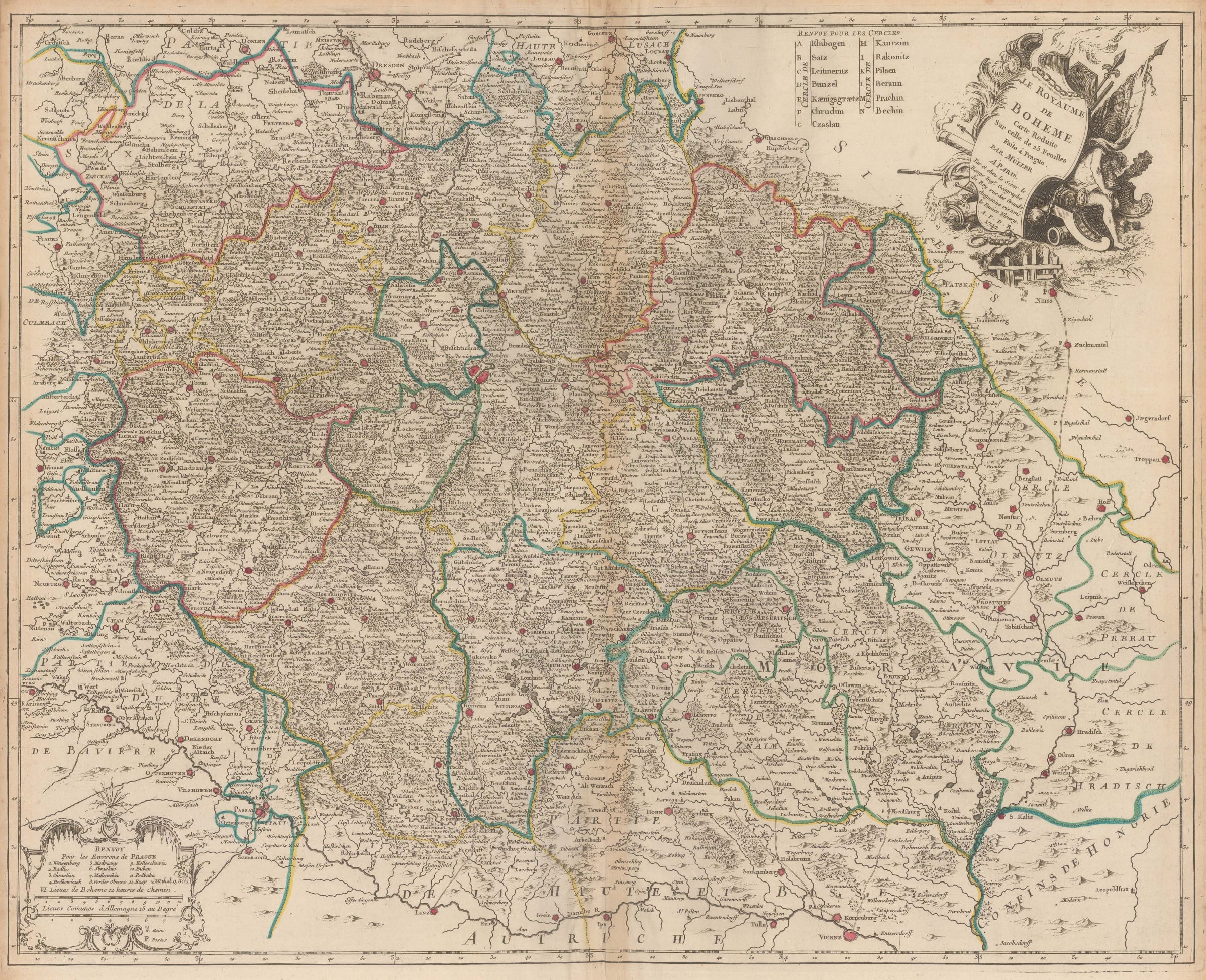 Georges-Louis Le Rouge, Bohemia, 1742 | The Map House
