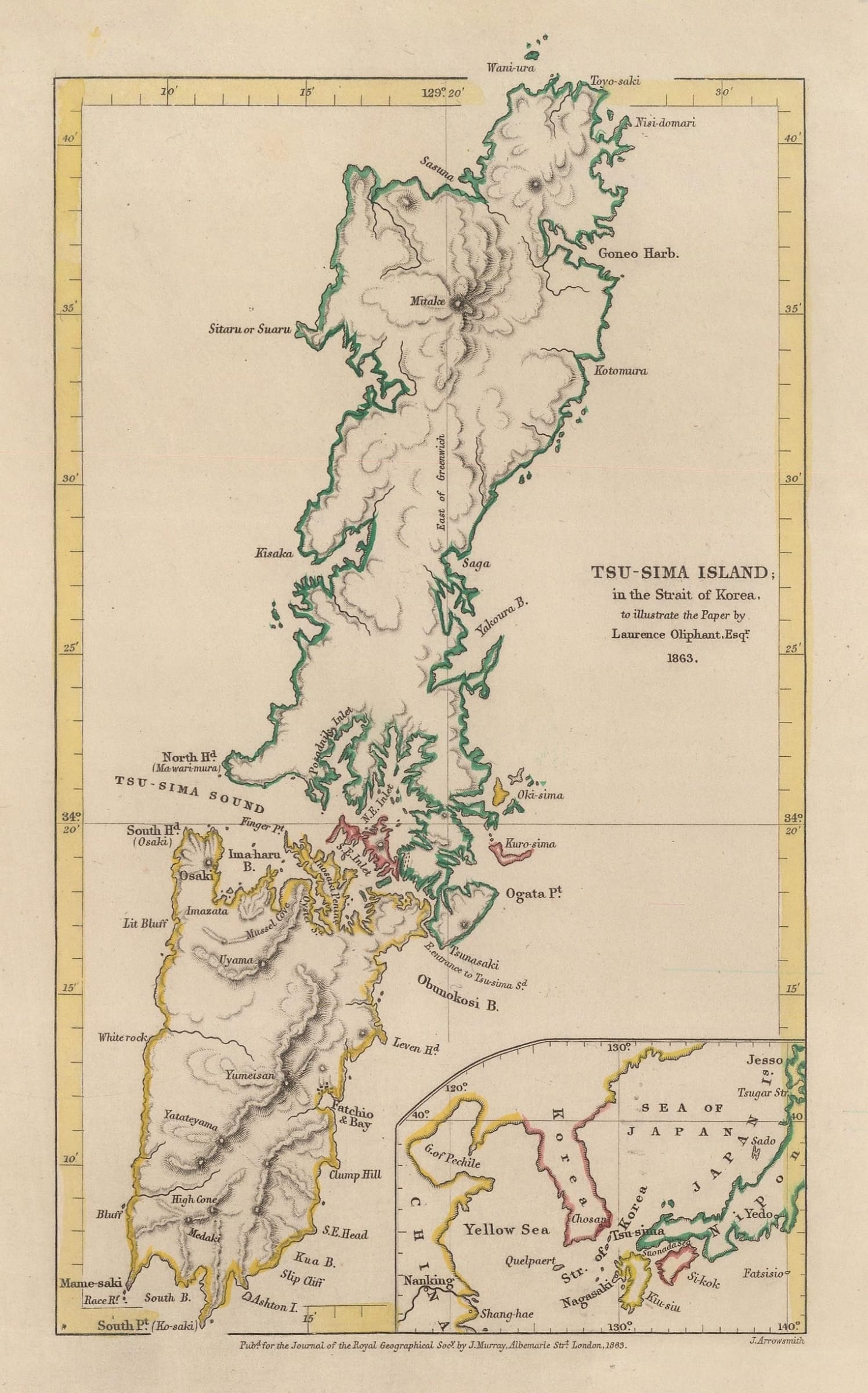 Royal Geographical Society (RGS), Tsushima Island, 1863 | The Map House