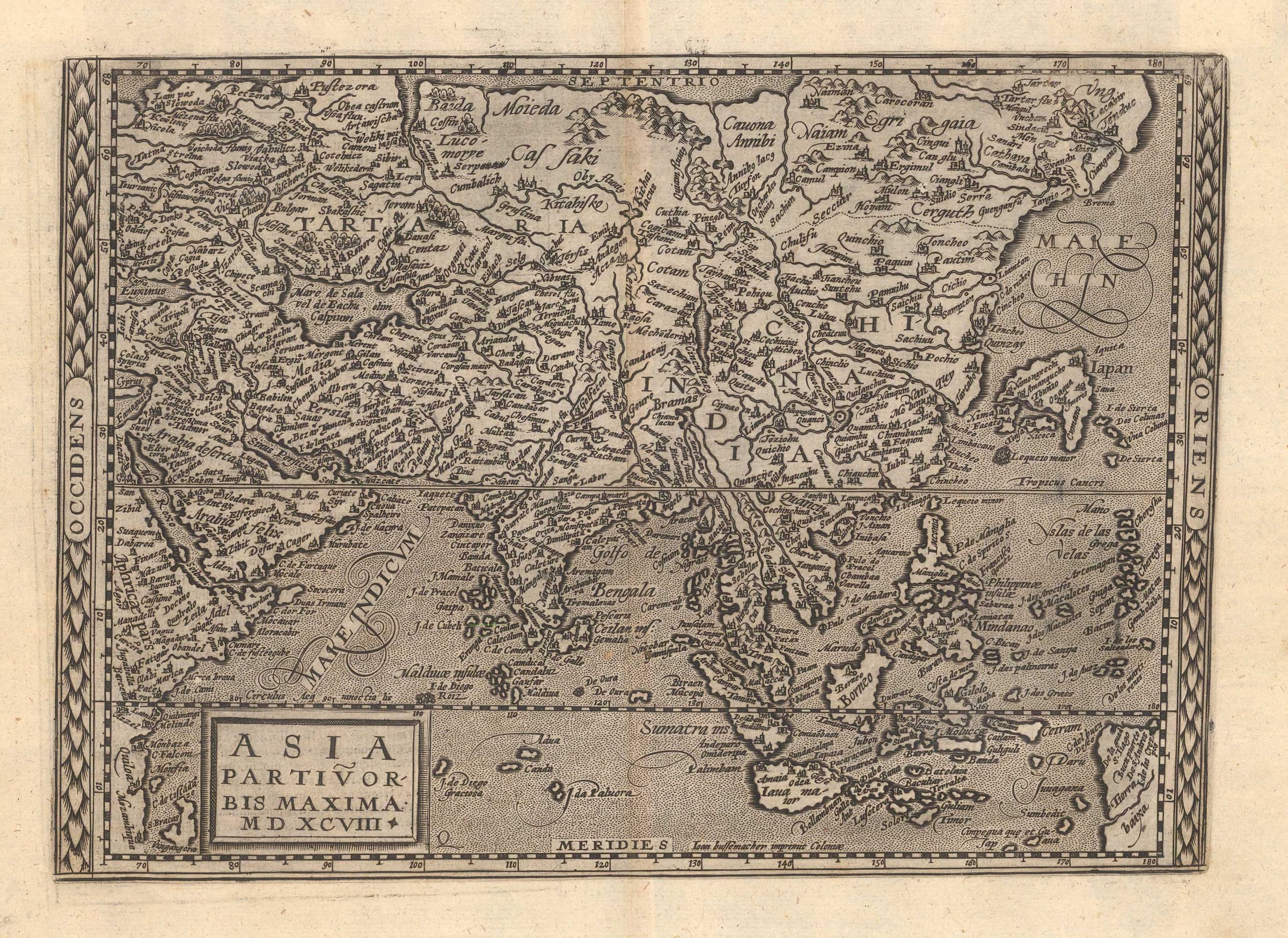 Matthias Quad, Early map of Asia, 1609 | The Map House