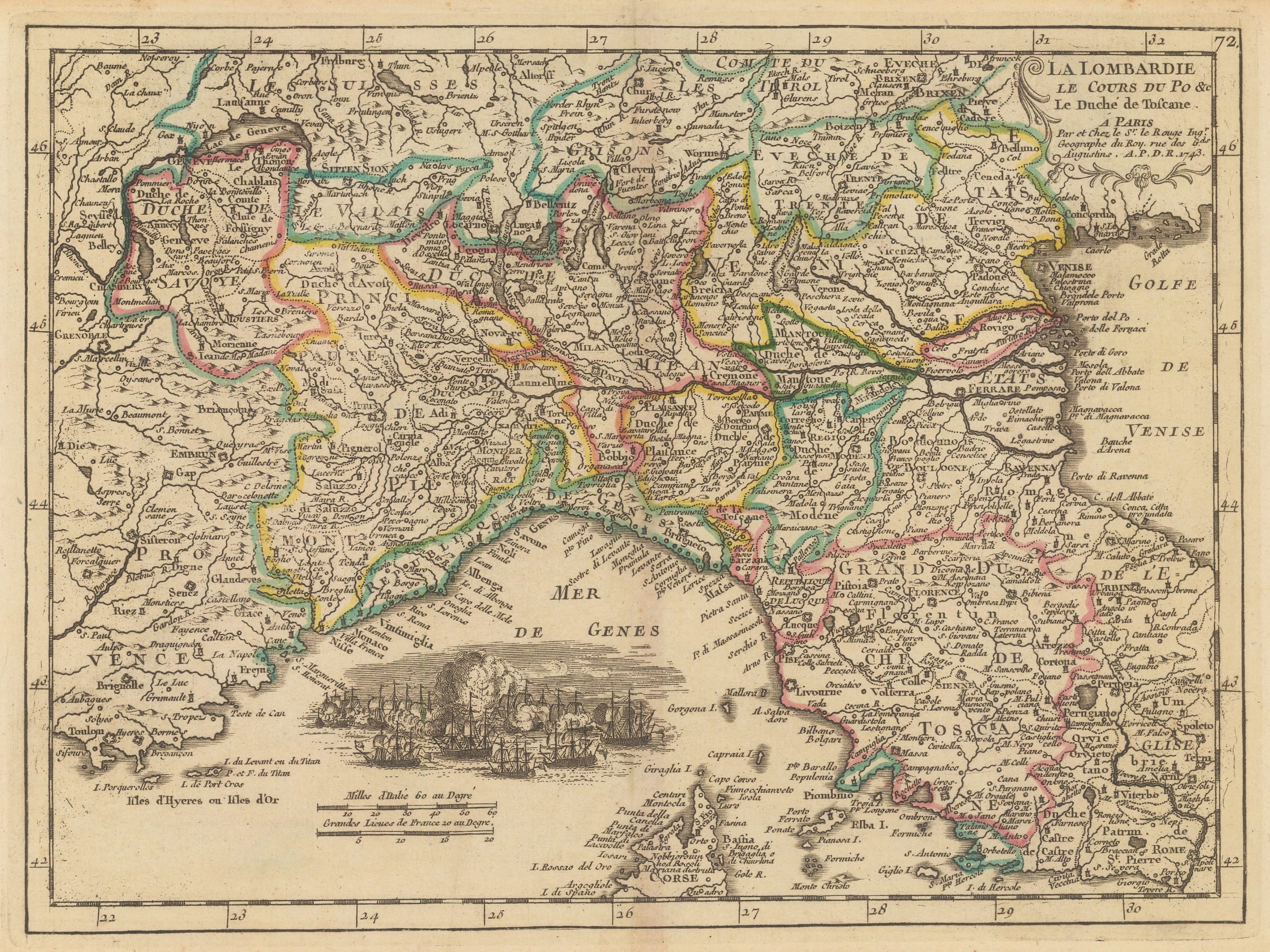 Georges-Louis Le Rouge, Northern Italy, 1743 | The Map House