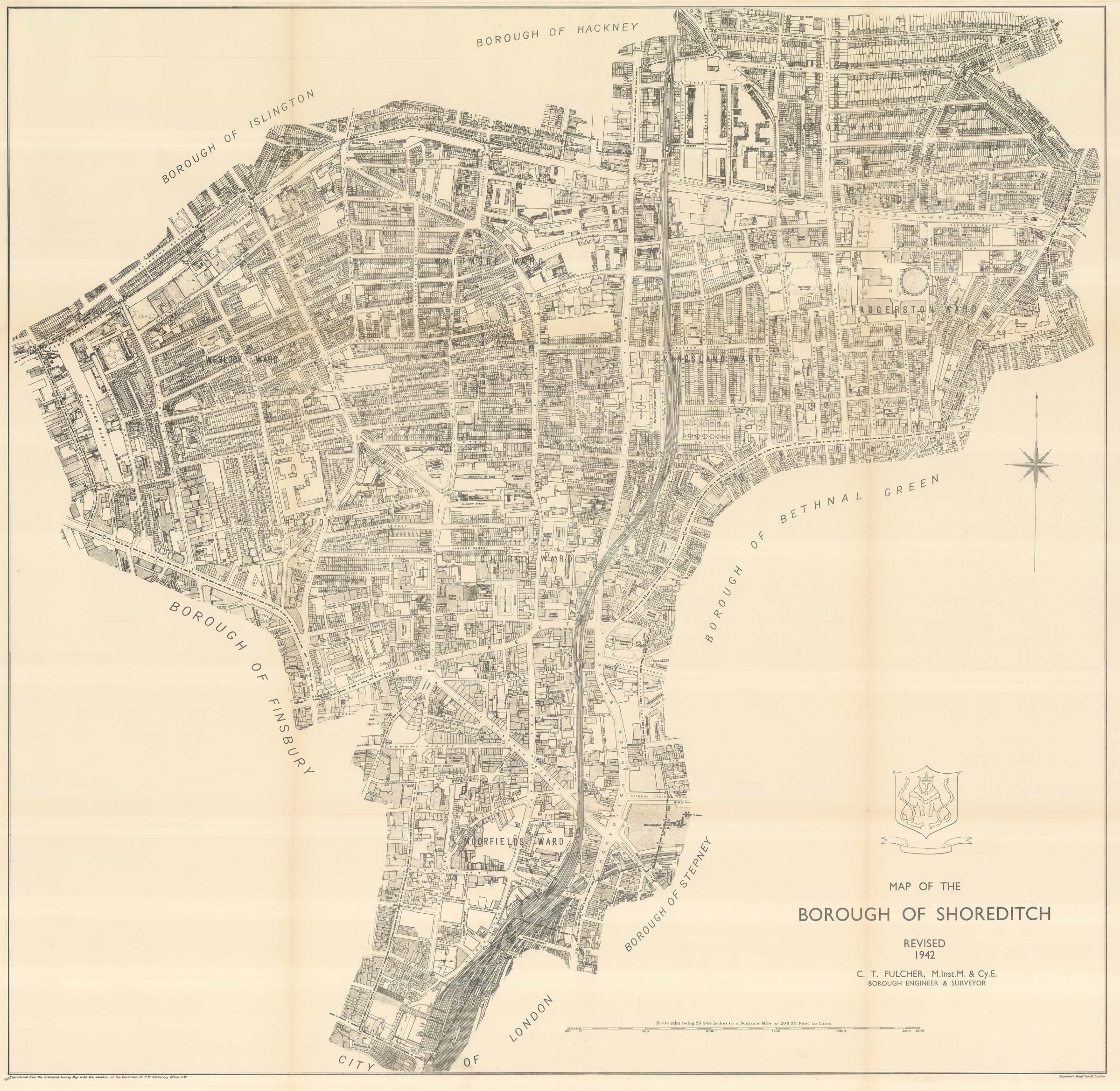 Ordnance Survey, The Borough of Shoreditch, 1942 | The Map House