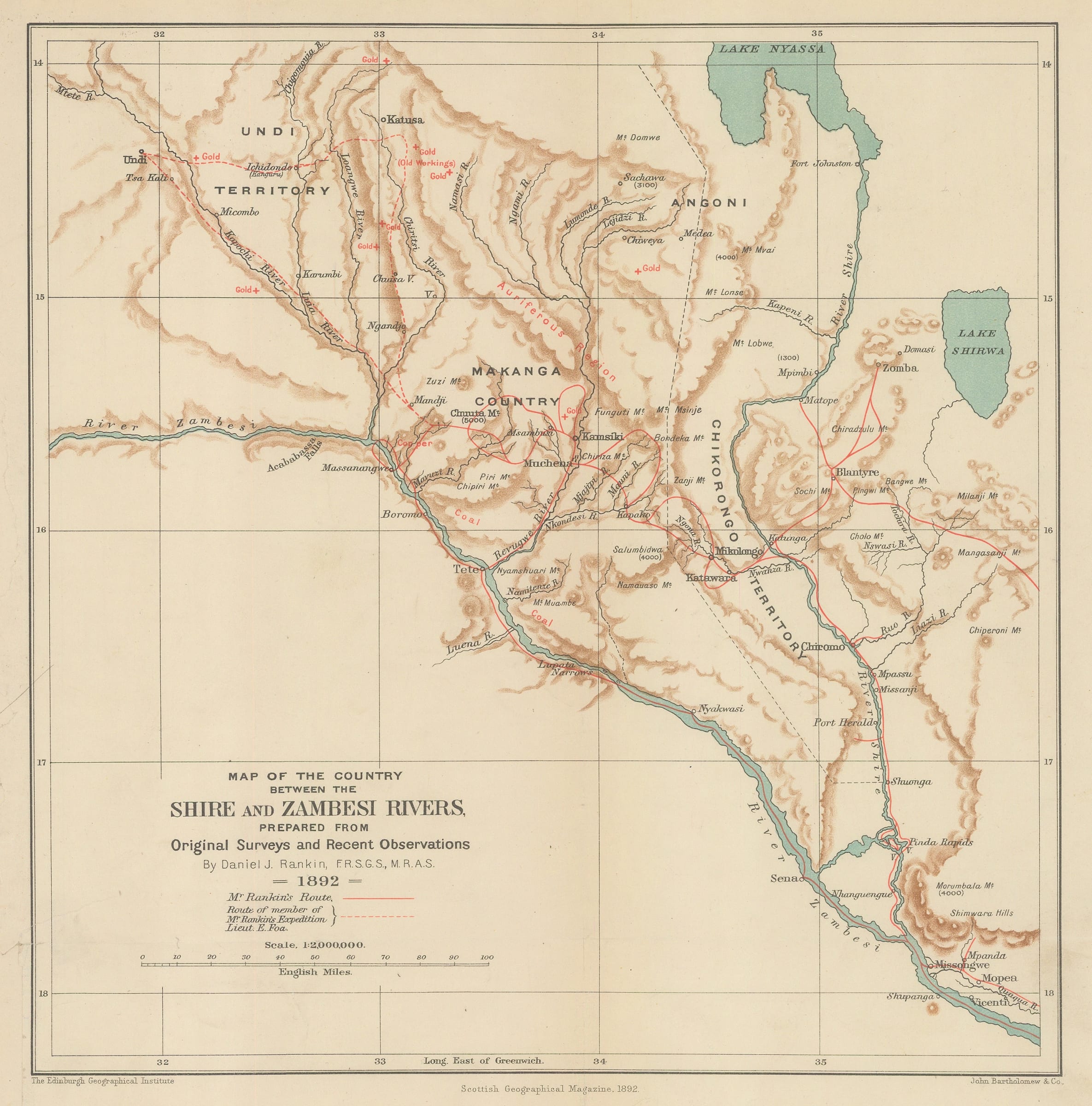 Scottish Geographical Society (SGS), Map of the Country between the ...