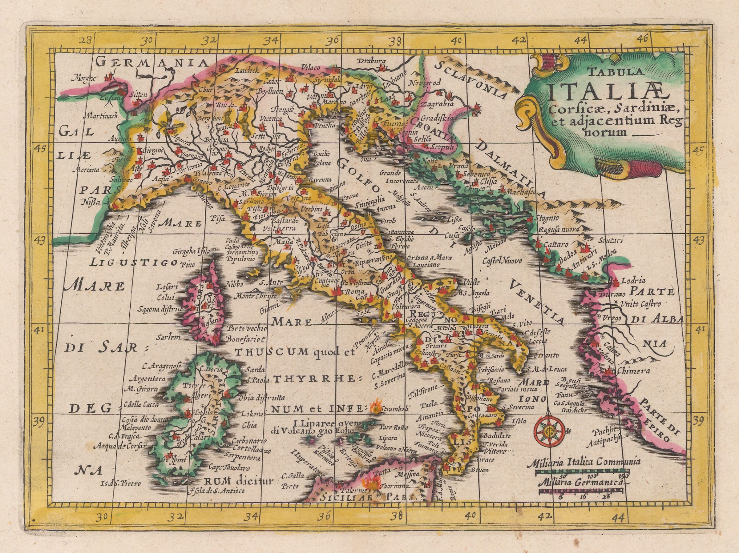 Jan Jansson, Italy, Sardinia and Corsica, 1661 | The Map House