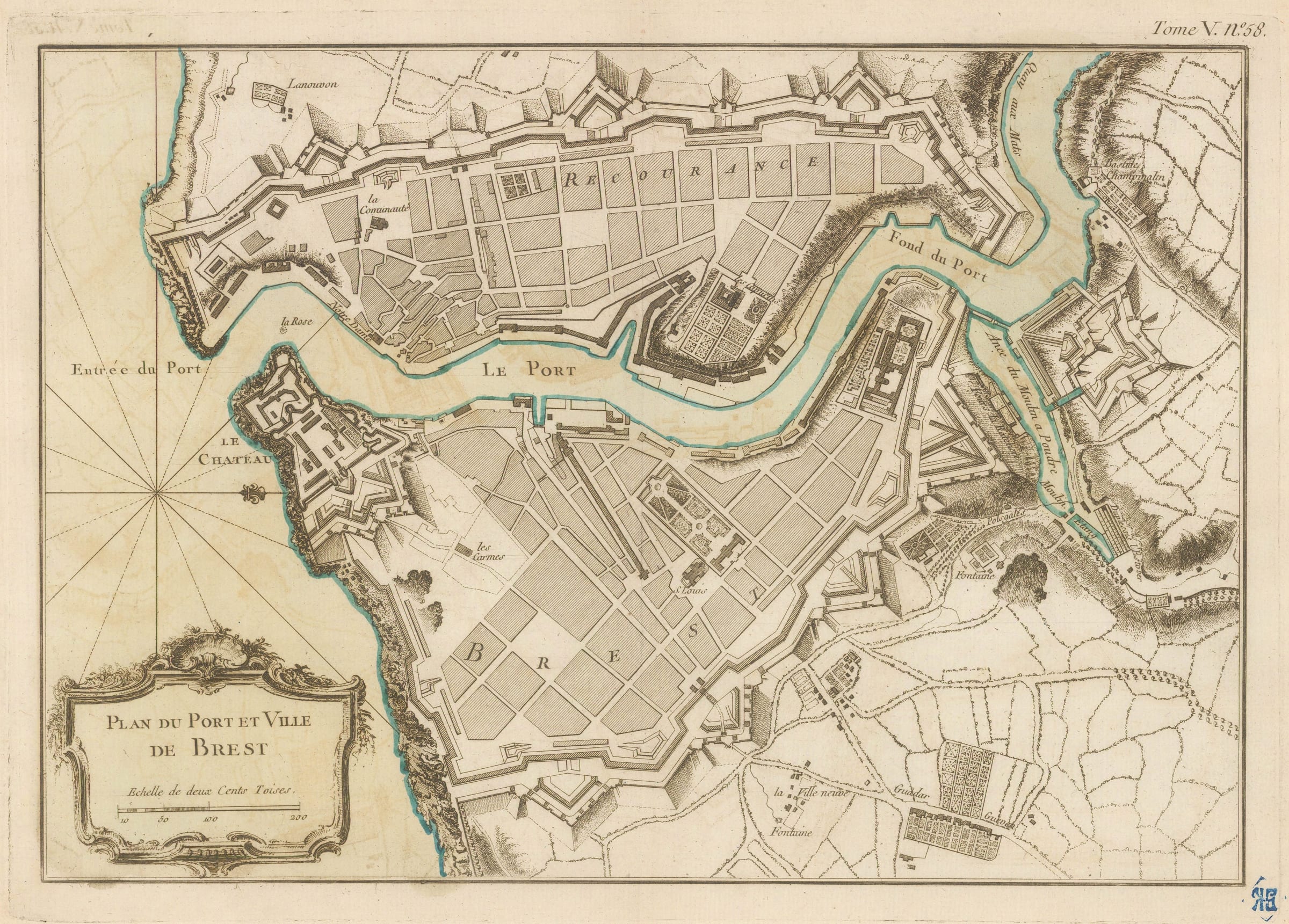 Jacques-Nicolas Bellin, The Port of Brest, 1764 | The Map House