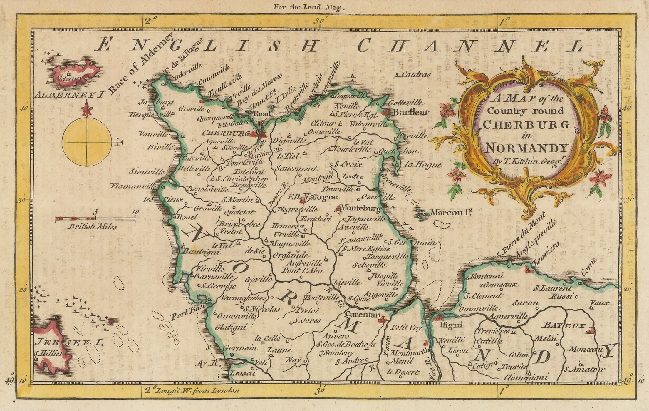 London Magazine, The Cotentin Peninsula, Normandy, 1758 | The Map House