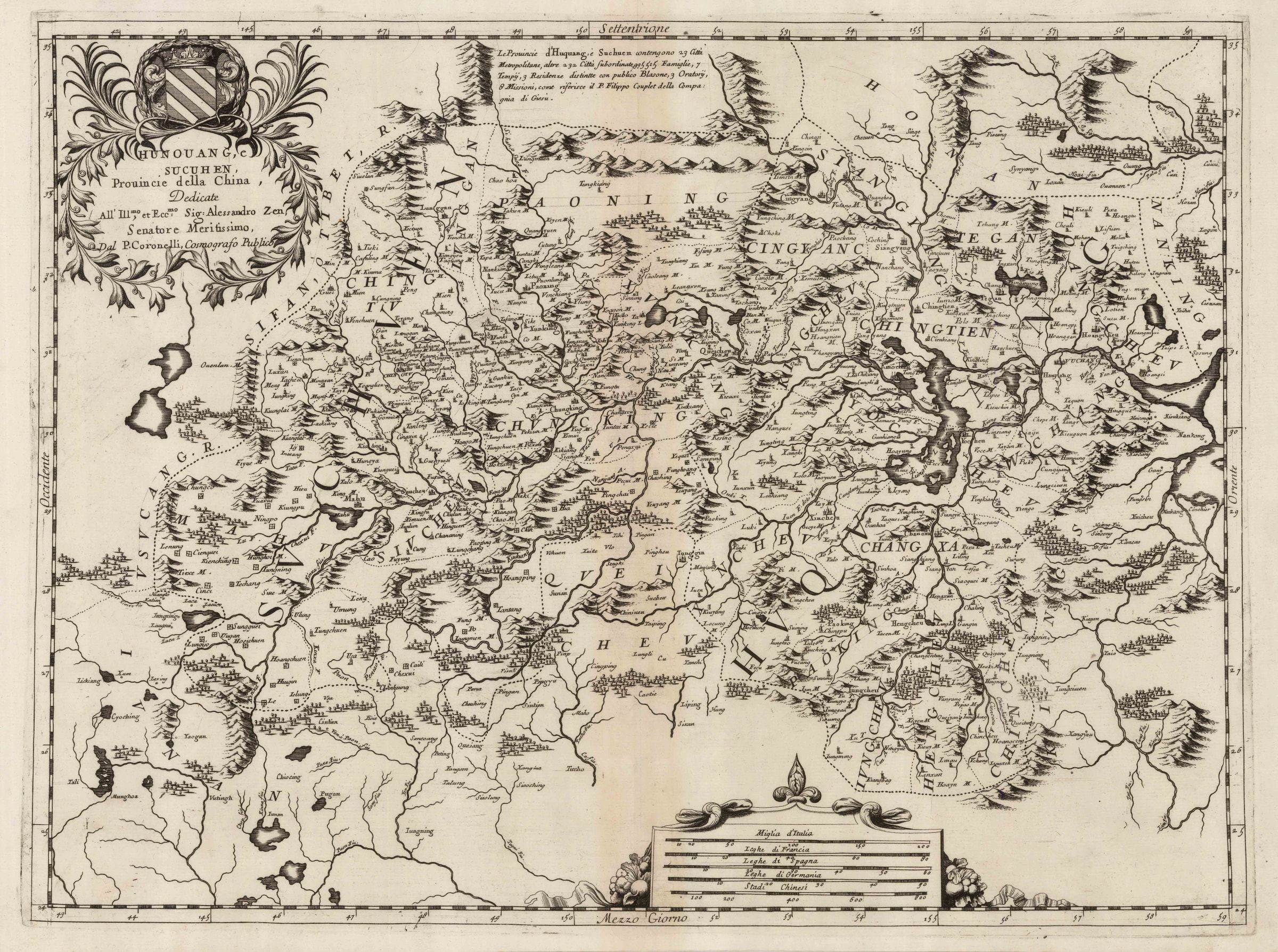 Vincenzo Coronelli, Hanang and Szechuan Provinces, 1690 c. | The Map House