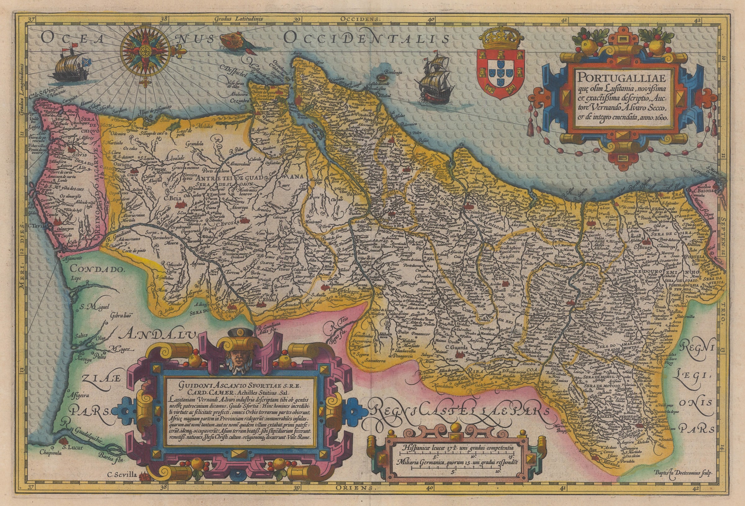 Mercator Hondius, Dutch Golden Age map of Portugal, 1620 c. | The Map House