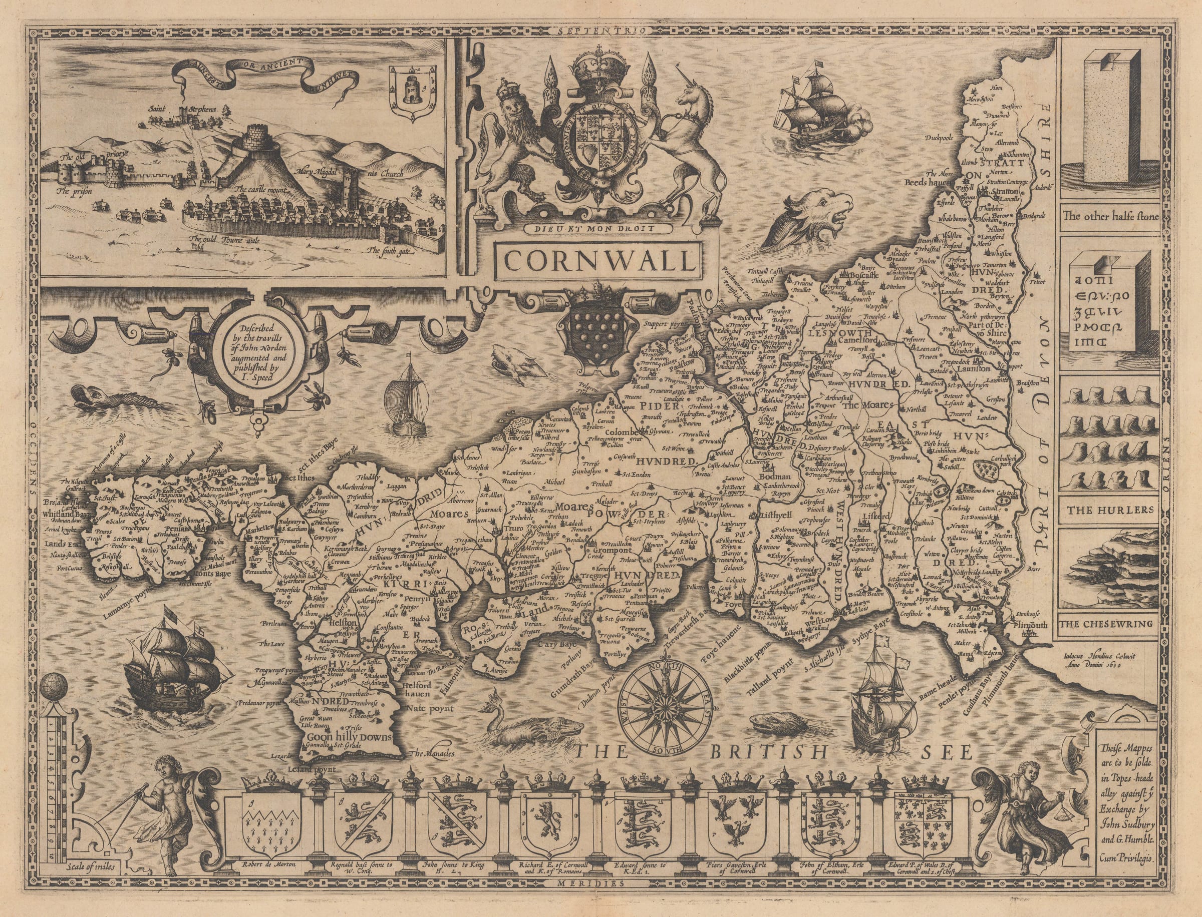 John Speed, Cornwall, 1611 | The Map House