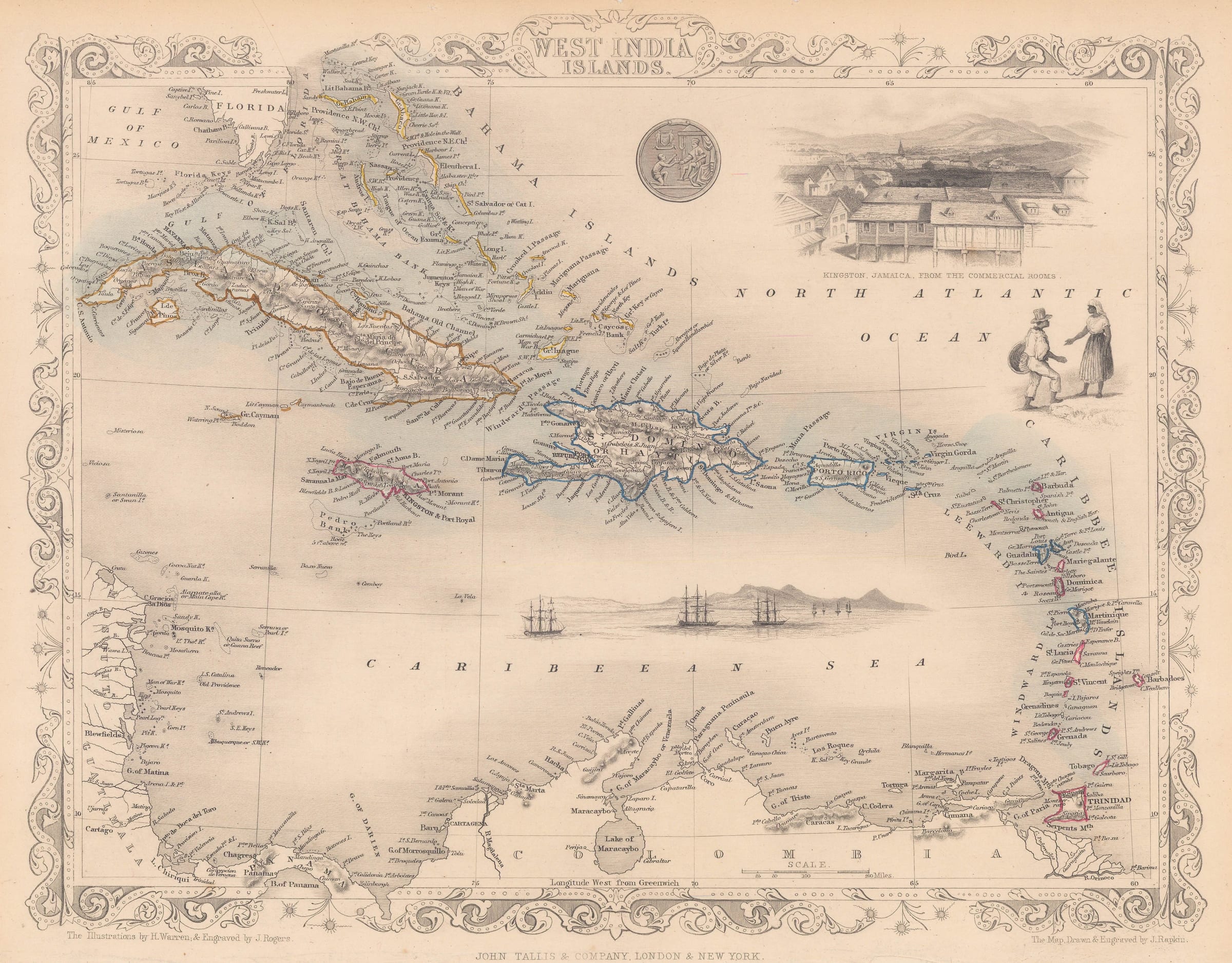 John Tallis, The Caribbean, or West Indies, 1851 | The Map House