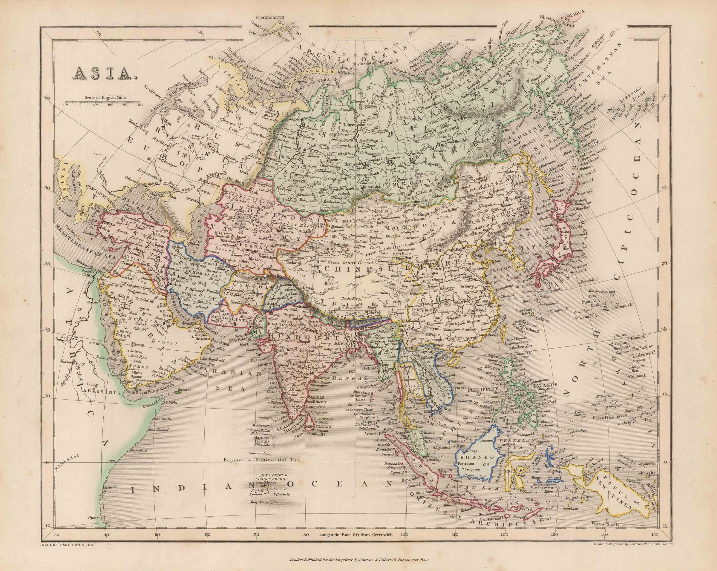 Joshua Archer, Asia, 1843 | The Map House
