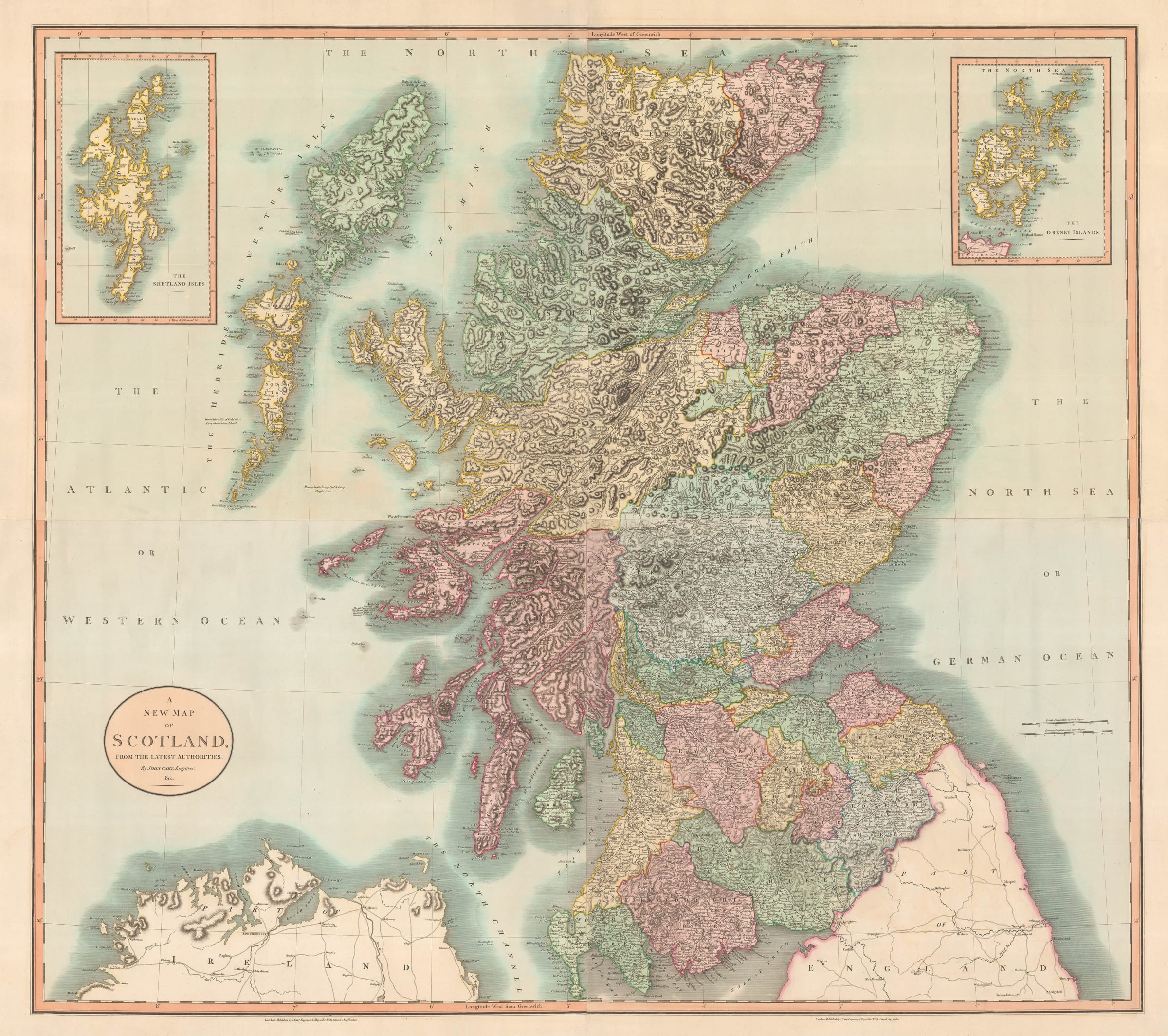 John Cary, A New Map of Scotland, 1801 | The Map House
