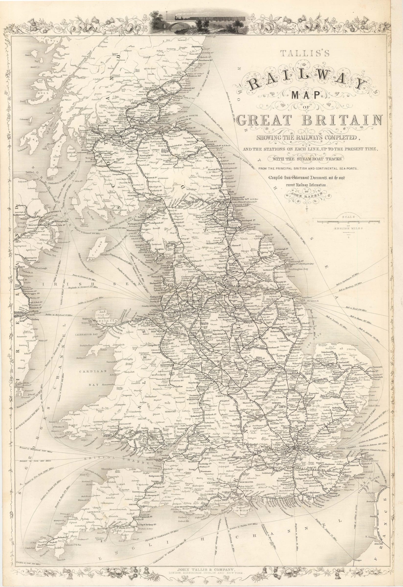 John Tallis, Tallis's Railway Map of Great Britain, 1851 | The Map House