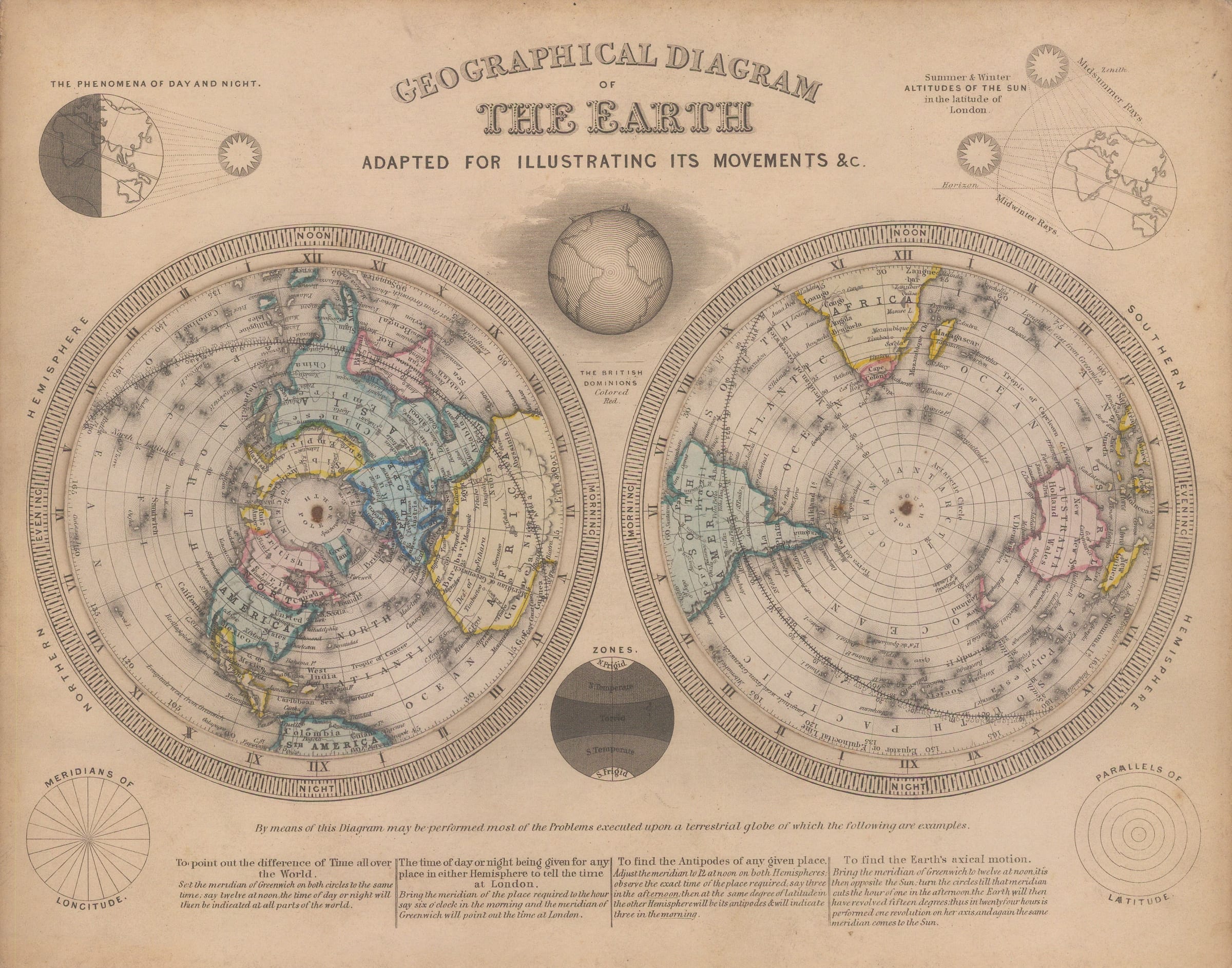 James Reynolds, Geographical Diagram of the Earth Adapted for ...