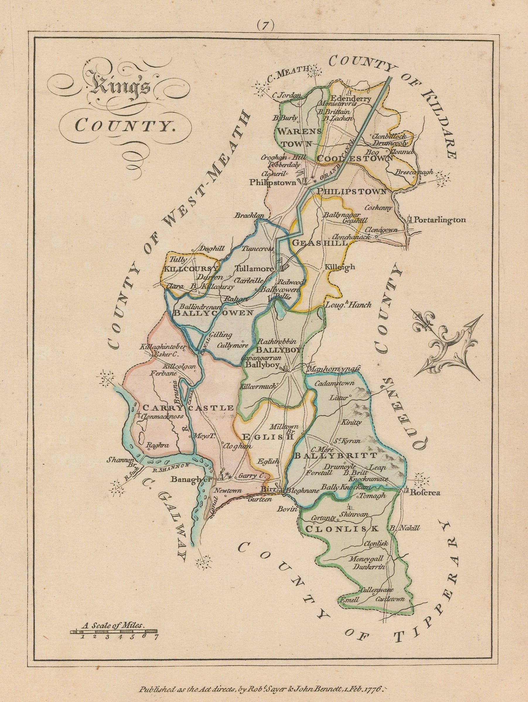 Sayer & Bennett, County Offaly, 1776 | The Map House
