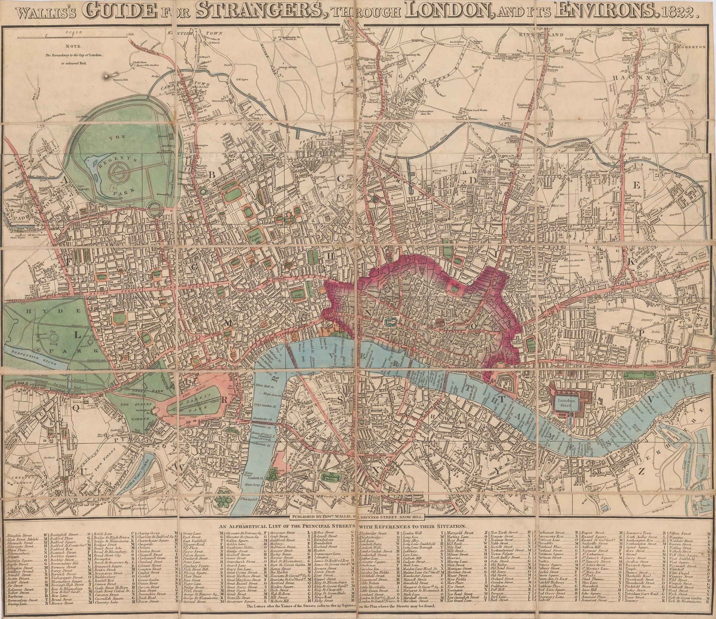 Edward Wallis, Guide for Strangers through London, 1822 | The Map House