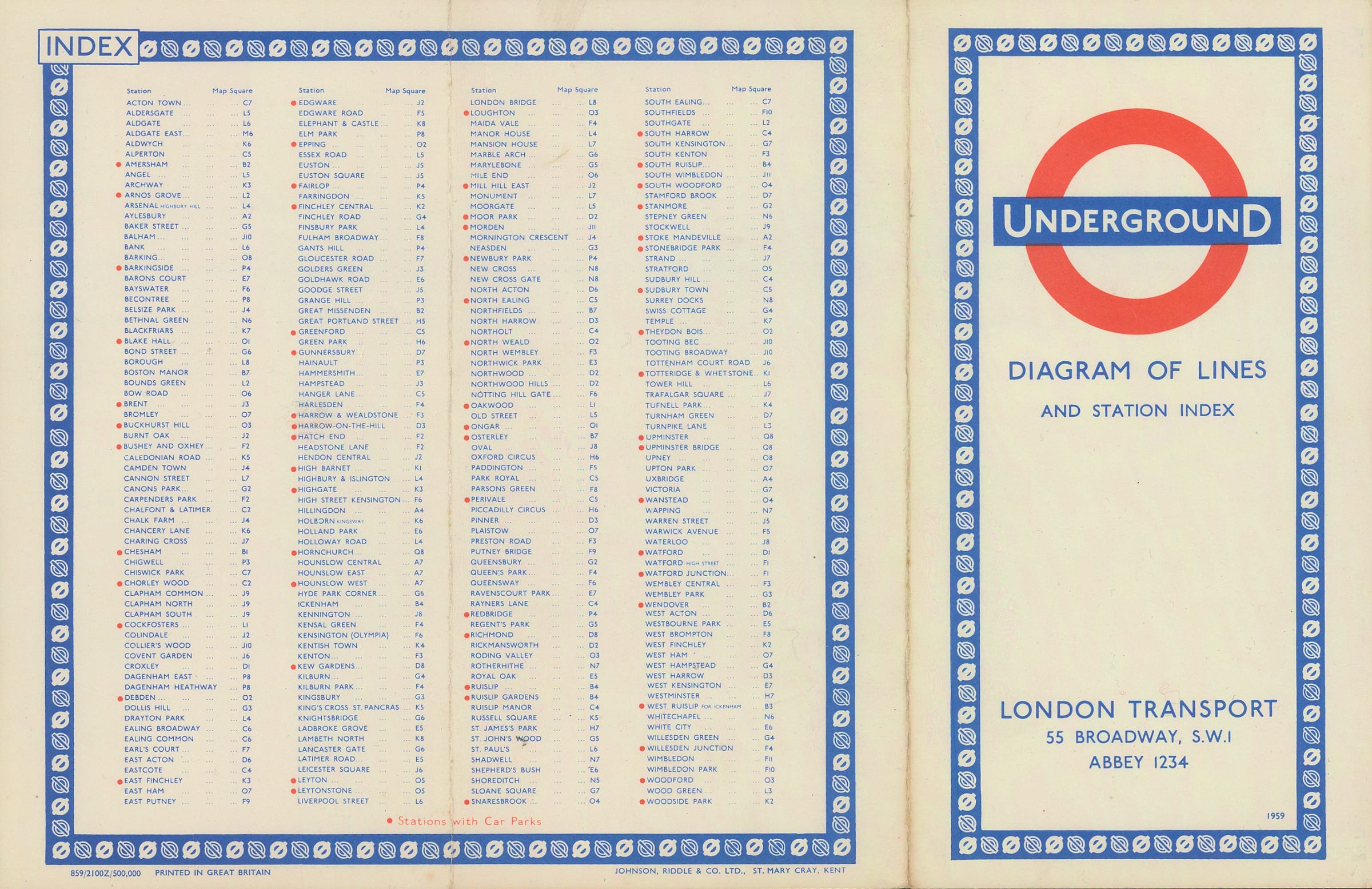 Harry Beck, London Underground Map, 1959 | The Map House