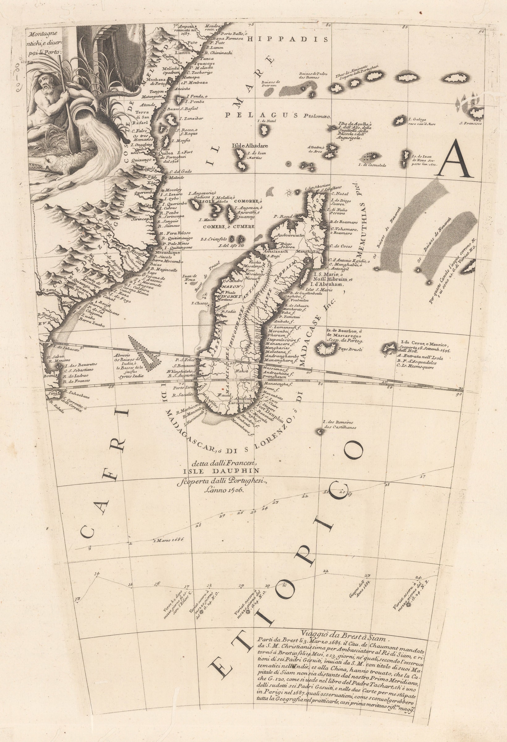 Vincenzo Coronelli, Madagascar & East Africa (Globe Gore), 1696 | The ...
