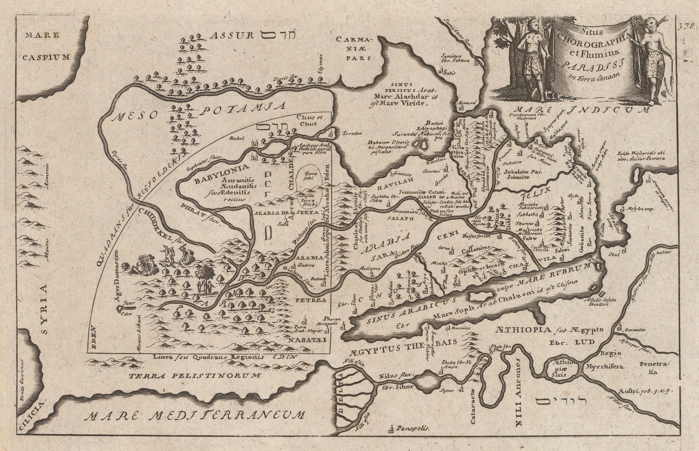 John Senex, Map of the Garden of Eden or the Levant, Arabia, Egypt and ...