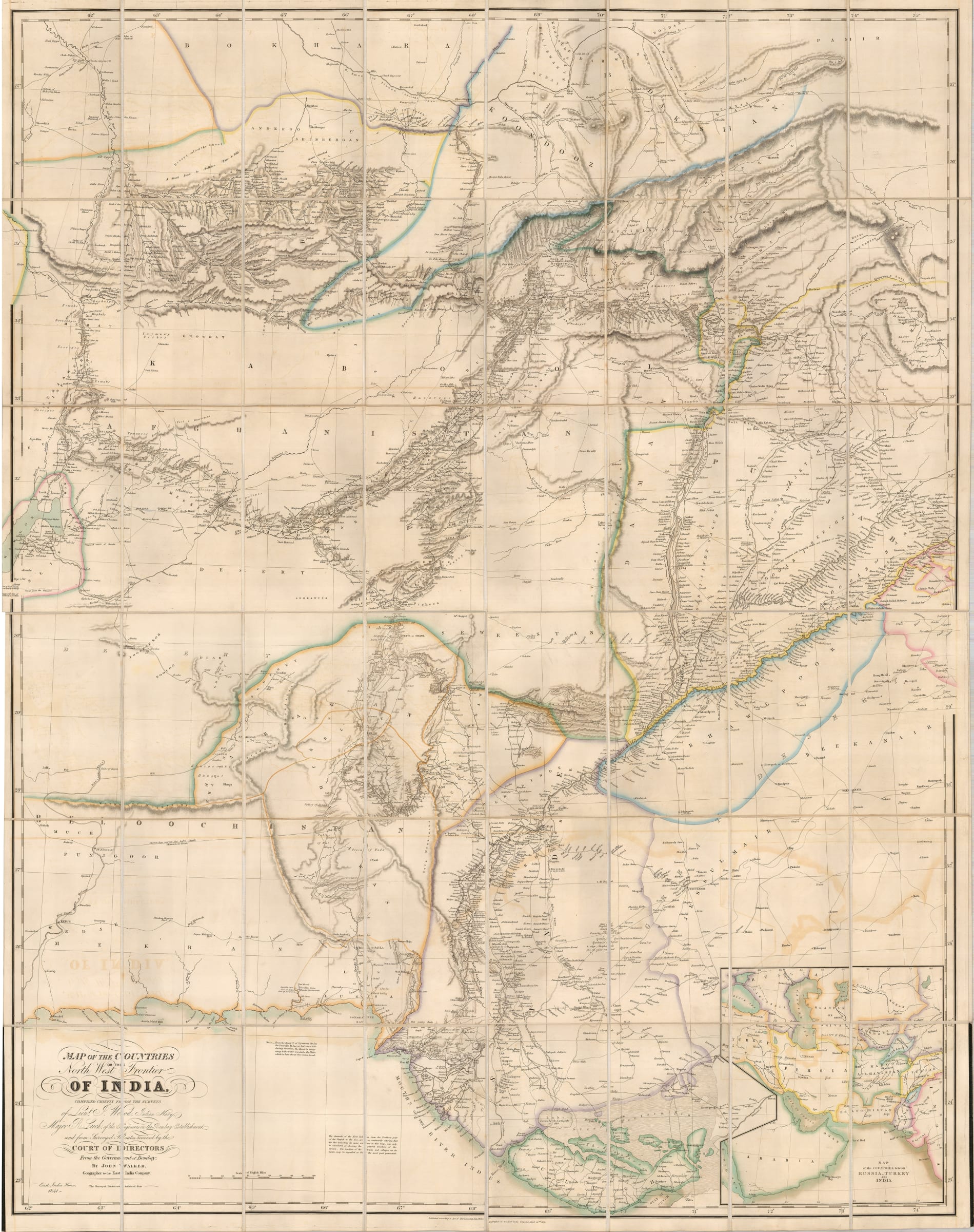 John Walker, Map of the Countries on the North West Frontier of India ...