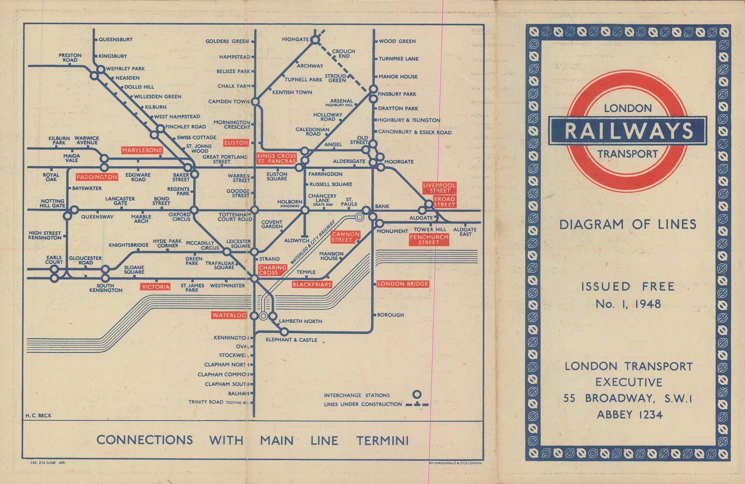 Harry Beck, London Underground Map, 1948 | The Map House