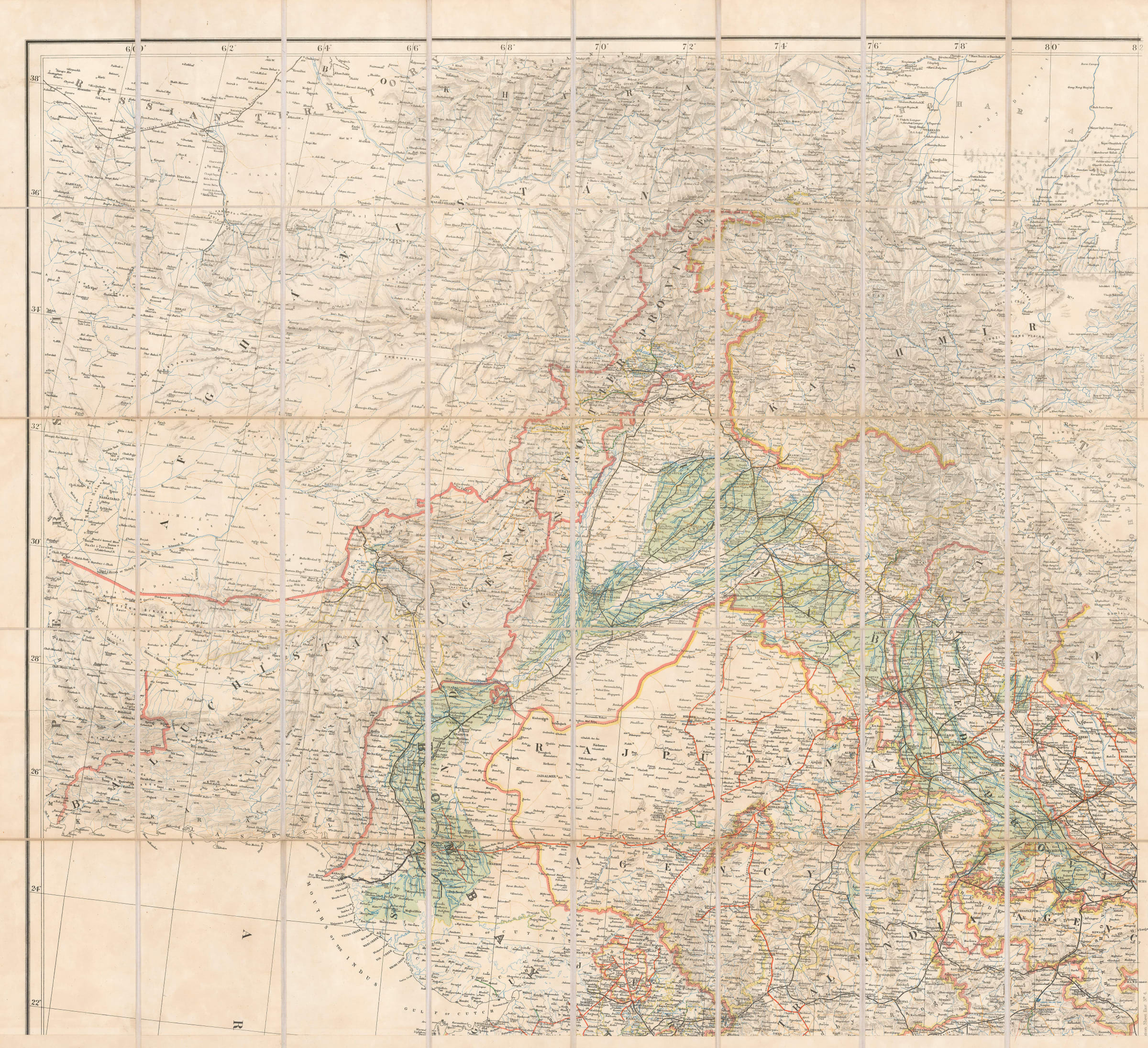 Survey of India, Railway, Canal, and Road Map of India, 1912 | The Map ...