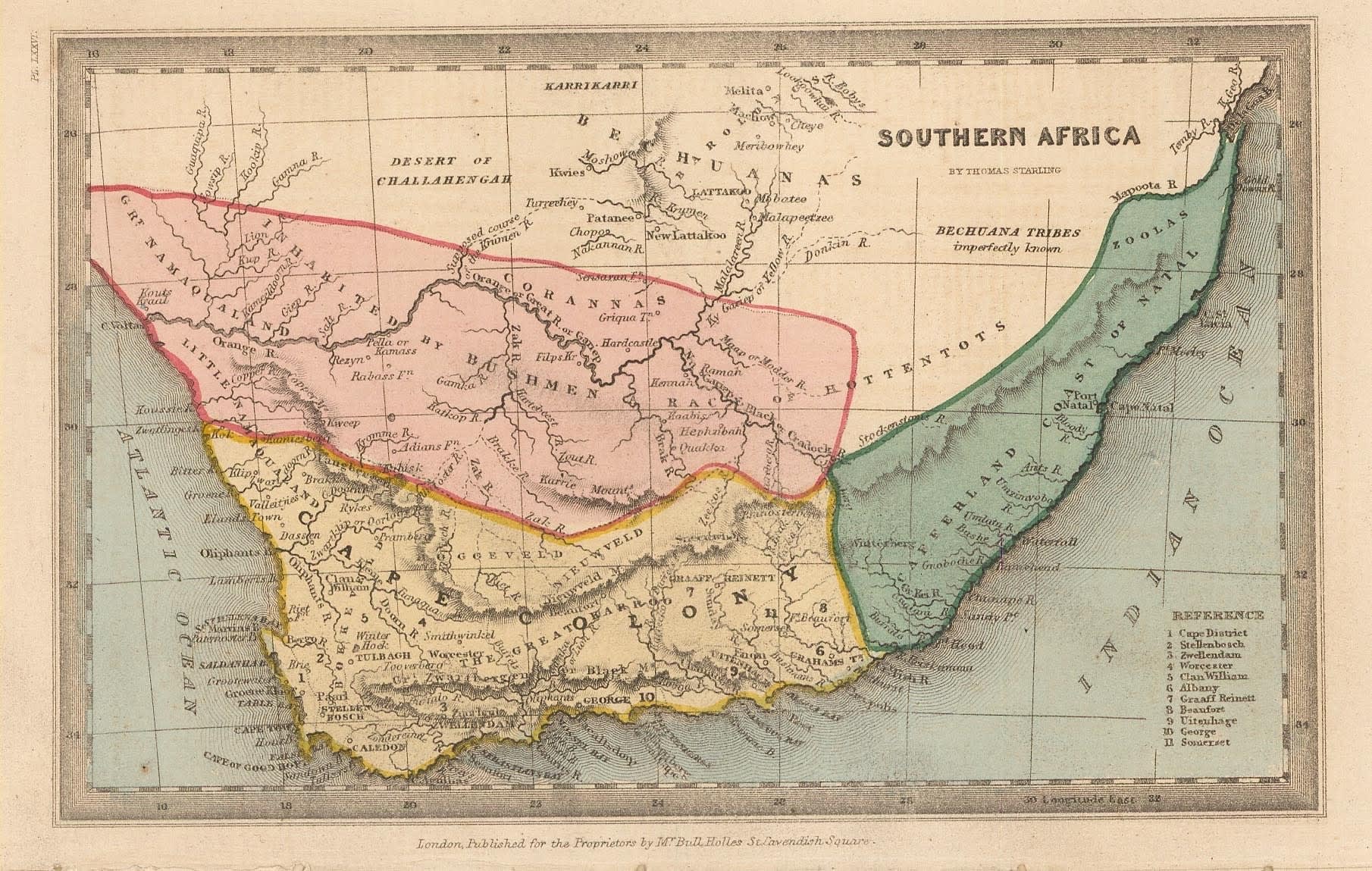Thomas Starling, Southern Africa, 1830 | The Map House