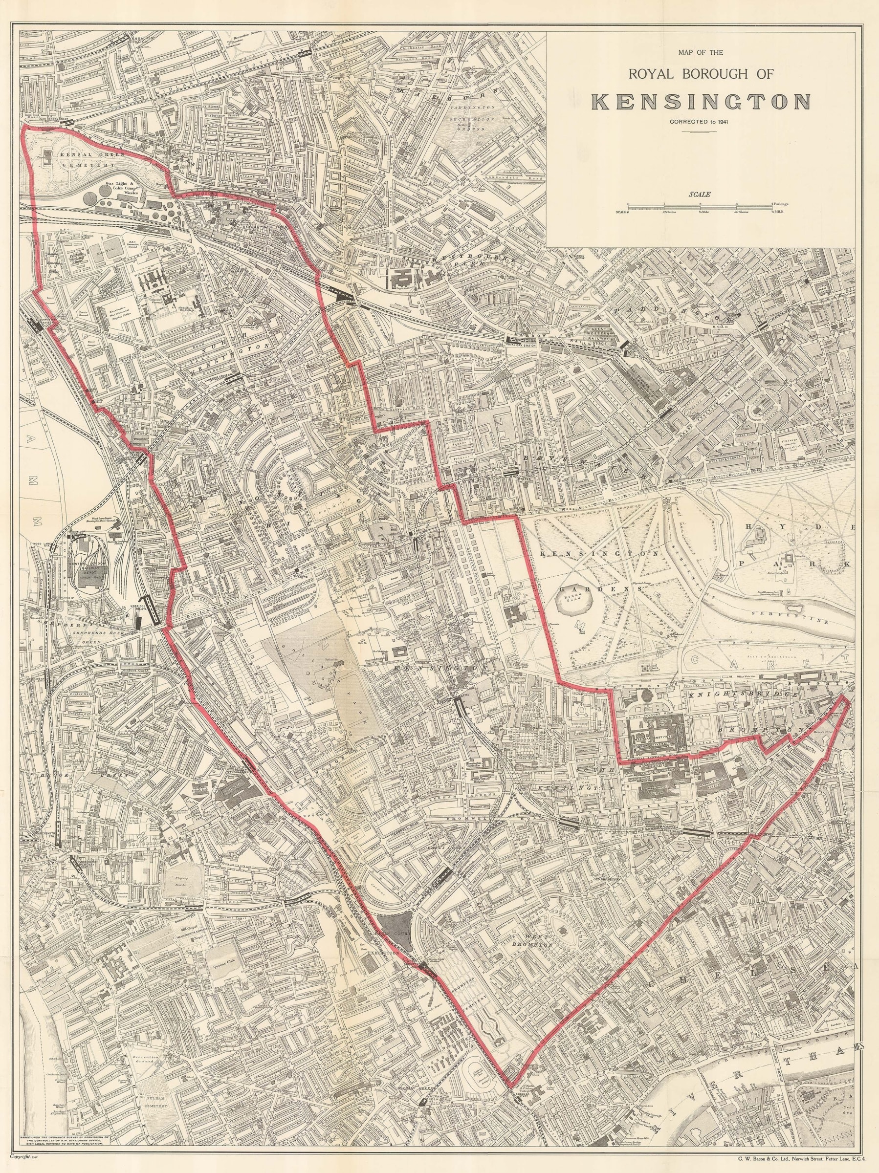 George W. Bacon, Map of the Royal Borough of Kensington, 1941 | The Map ...