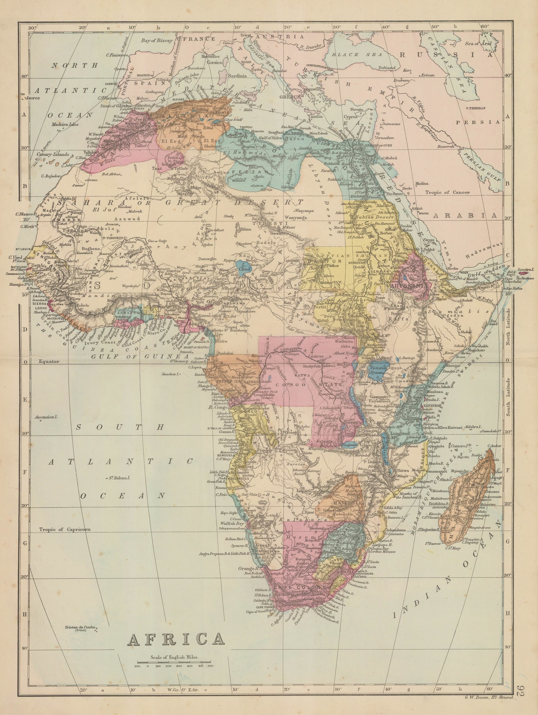 George W. Bacon, Africa, 1880 (c.) | The Map House