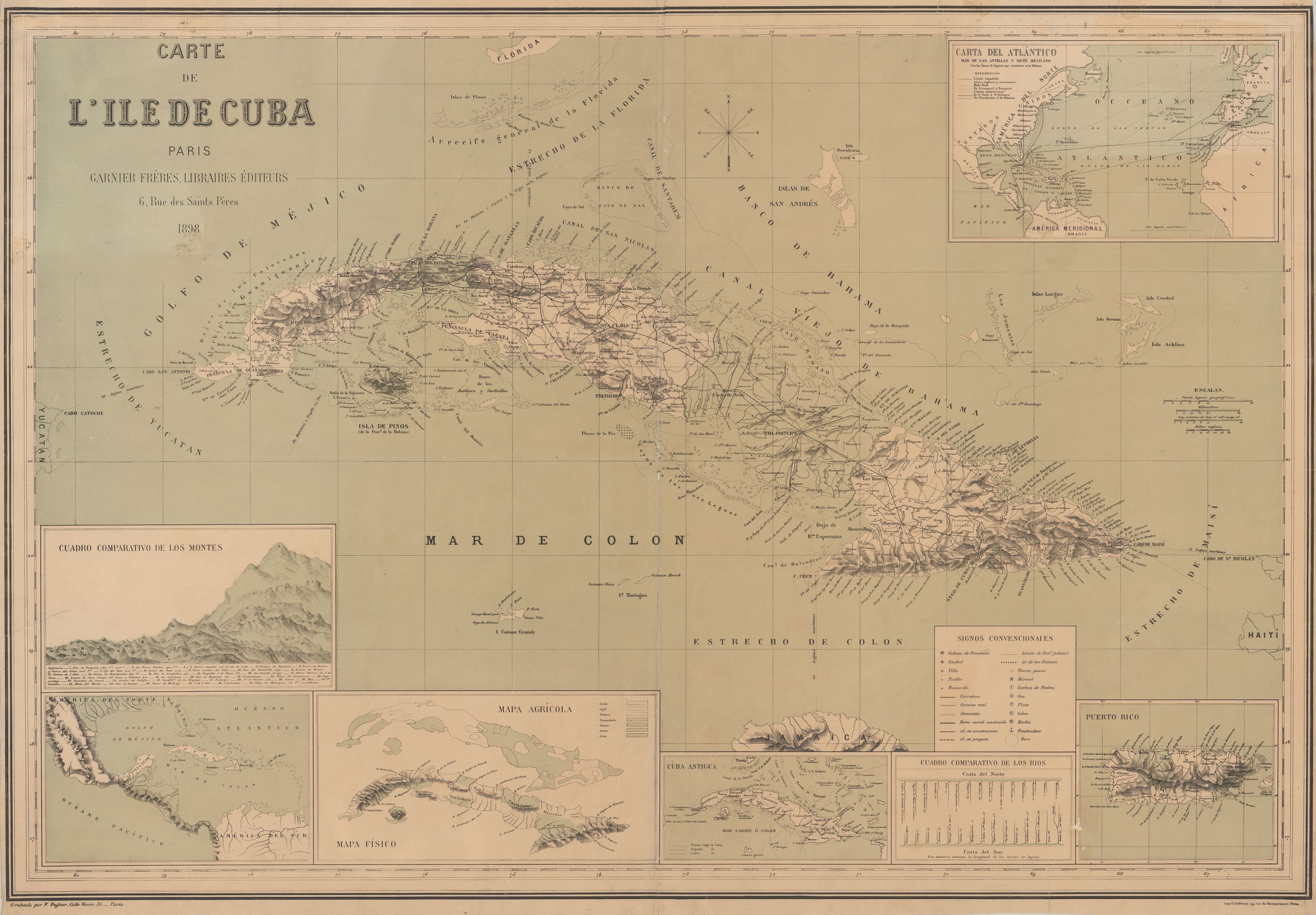 Garnier Frères, Cuba, 1898 | The Map House