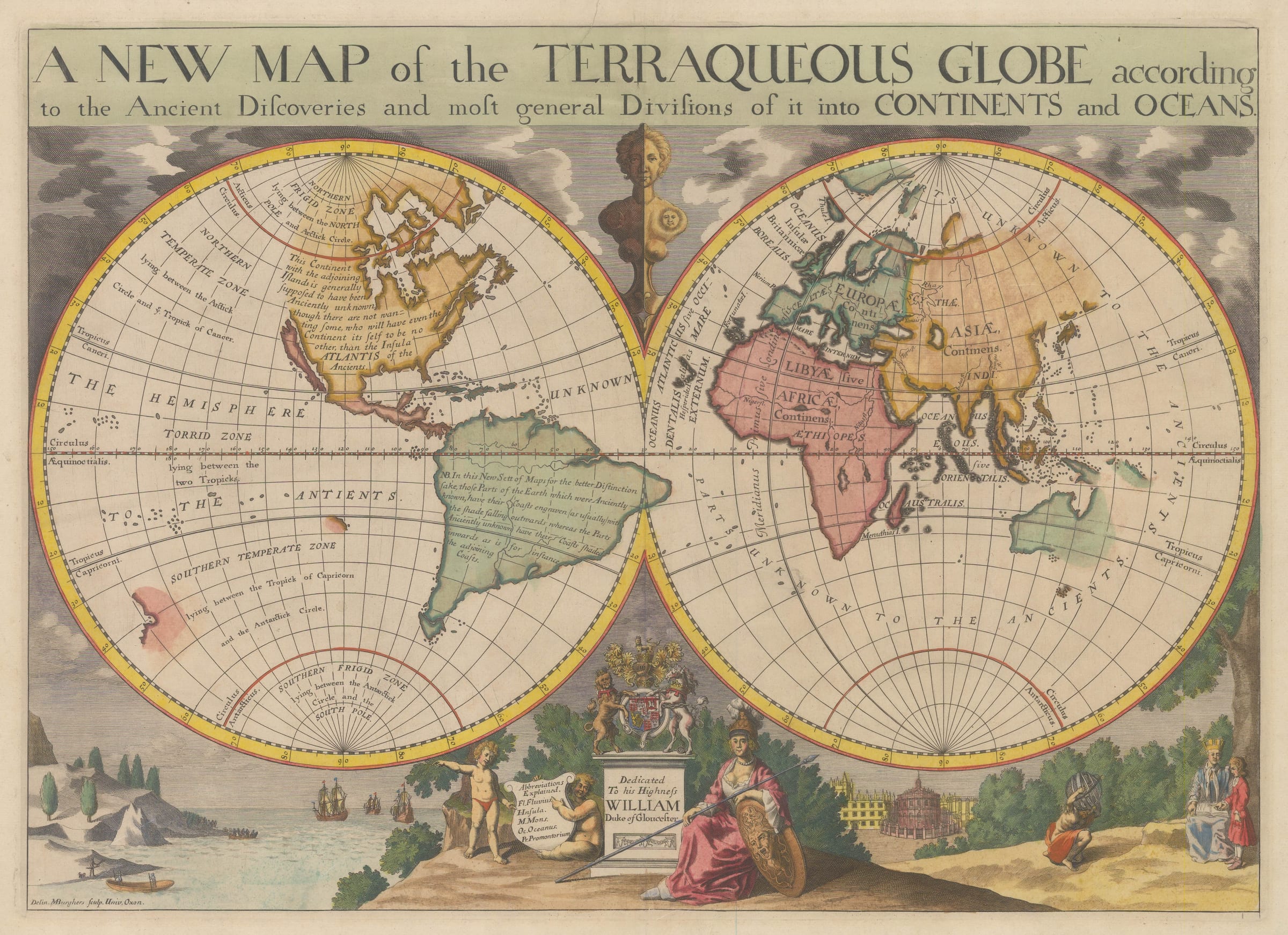 Edward Wells, A New Map of the Terraqueous Globe according to the ...