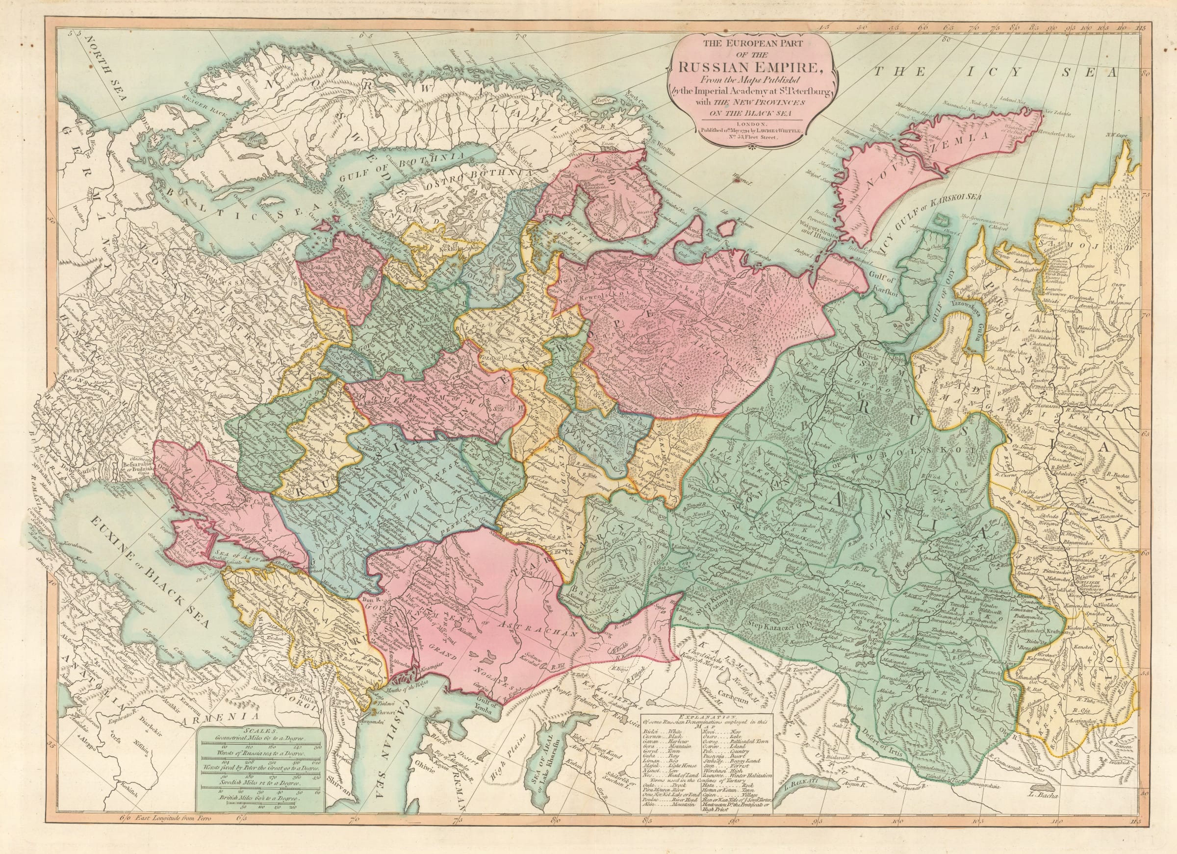 Laurie & Whittle, European Russia, 1794 | The Map House