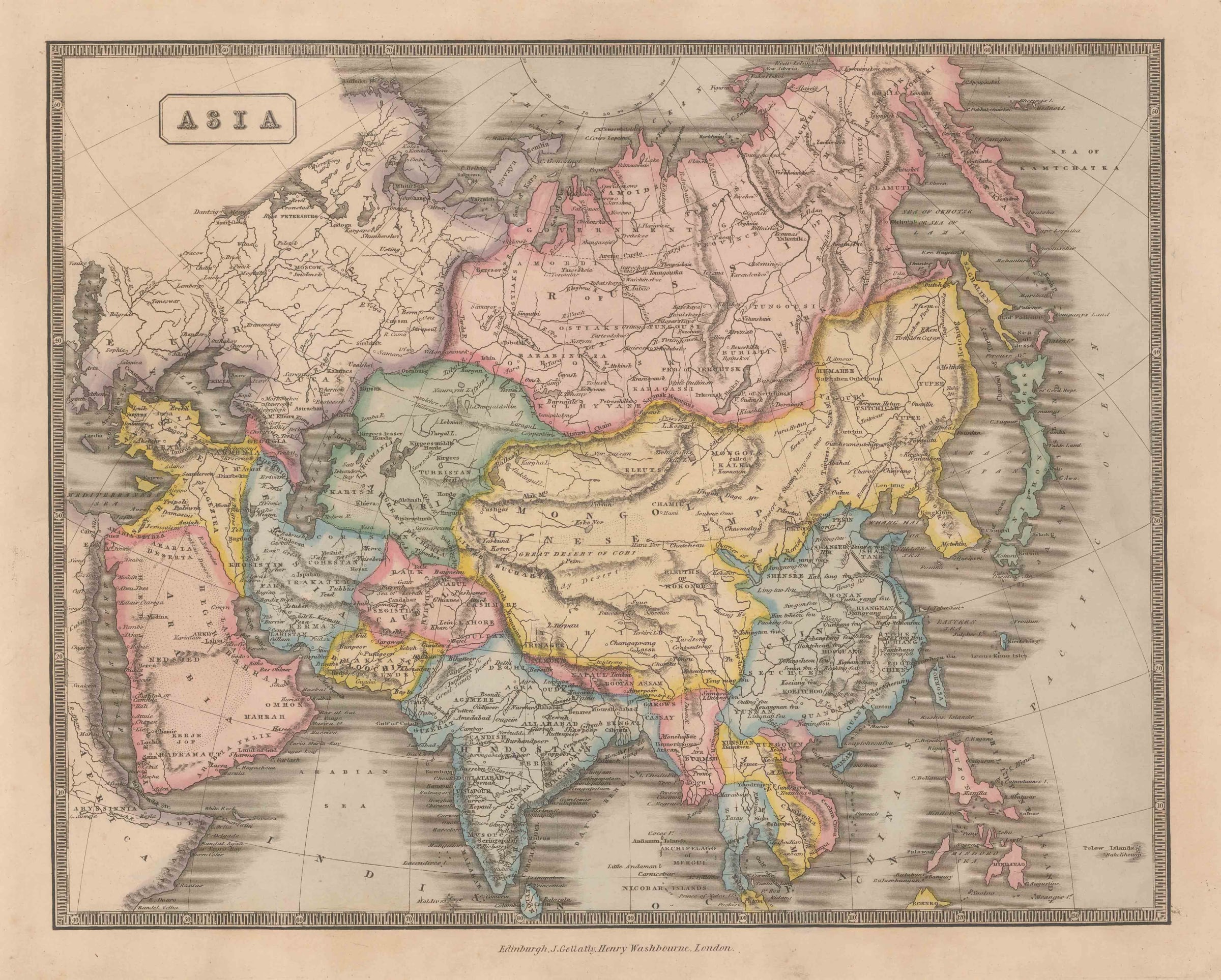 John Gellatly, Asia, 1830 c. | The Map House