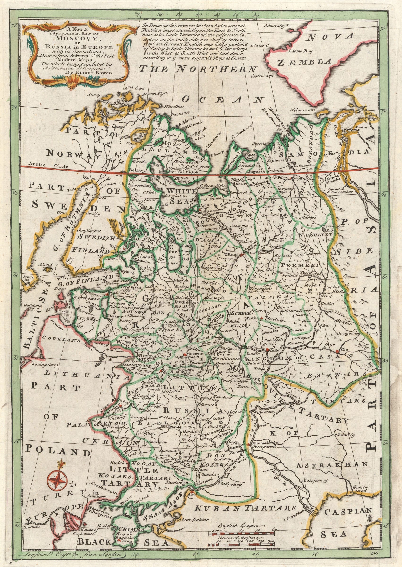 Emanuel Bowen, A New & Accurate Map of Muscovy, or Russis in Europe ... Emanuel Bowen, A New & Accurate Map of Muscovy, or Russis in Europe ...