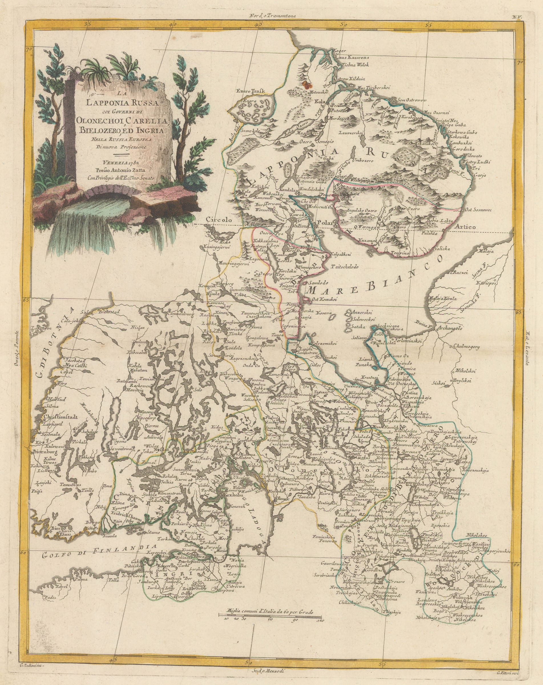 Antonio Zatta, Northern Russia and Southern Finland, 1782 | The Map House