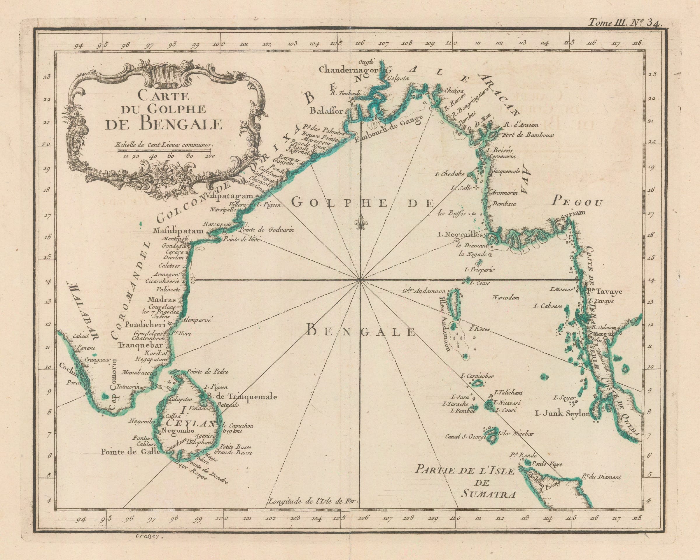 Jacques-Nicolas Bellin, Gulf of Bengal, 1764 | The Map House