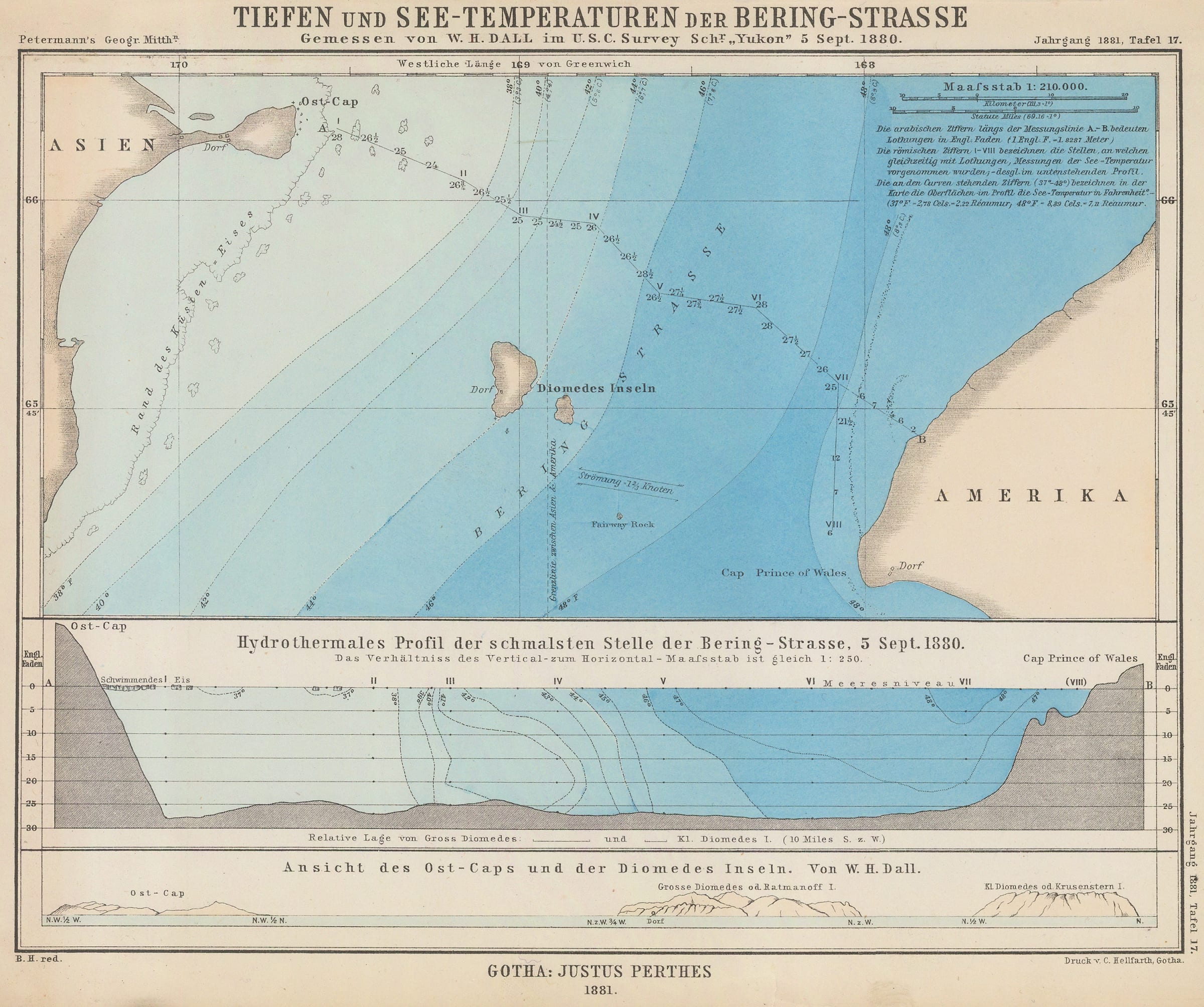 Justus Perthes, Bering Strait, 1881 | The Map House