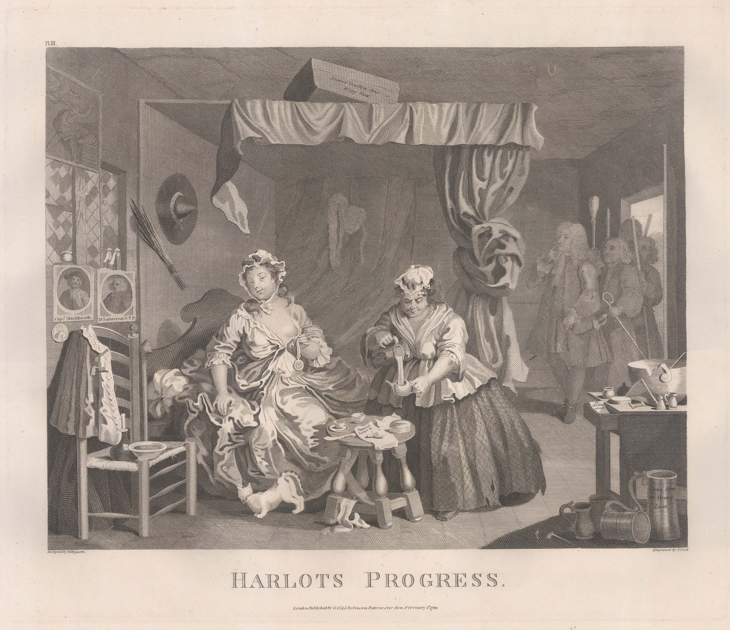 William Hogarth, Hogarth - Harlot's Progress, 1798 | The Map House