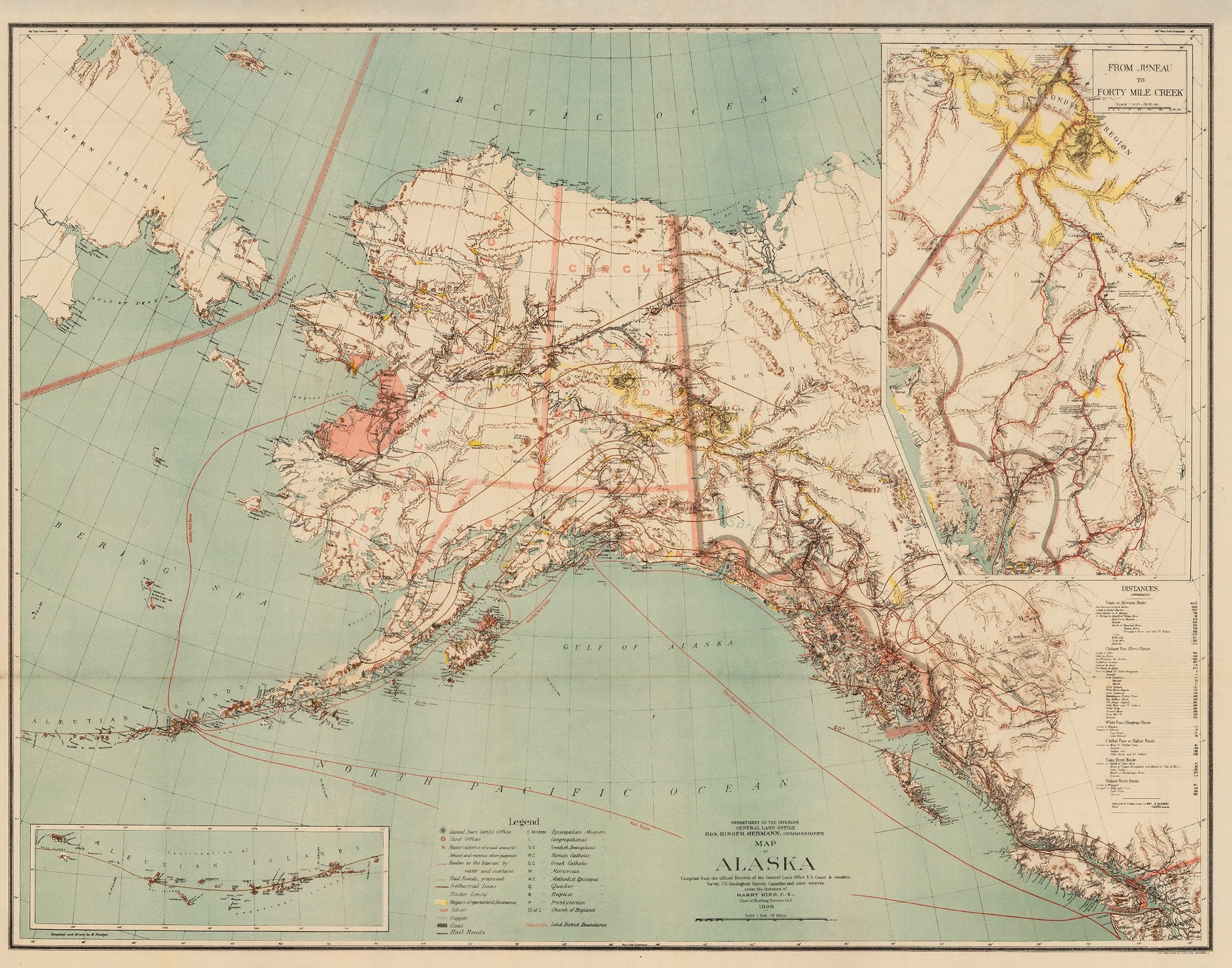 Harry King, Map of Alaska, 1898 | The Map House