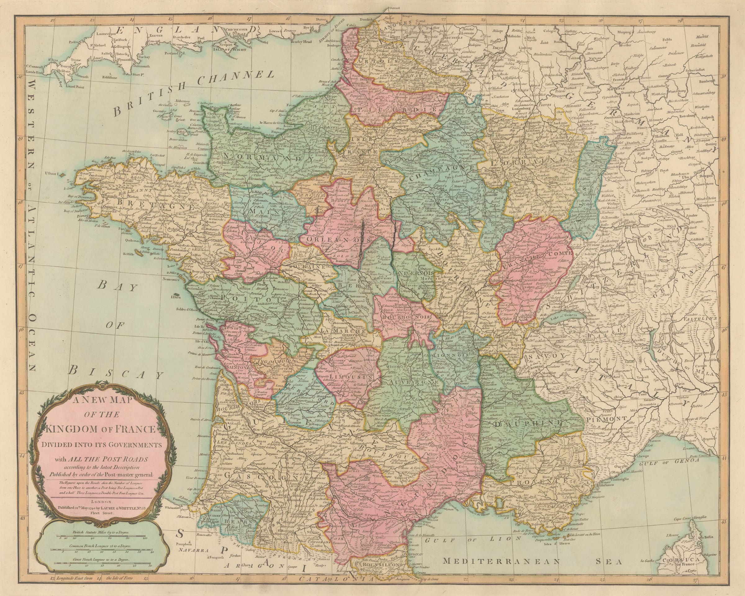Laurie & Whittle, The Kingdom of France, 1794 | The Map House