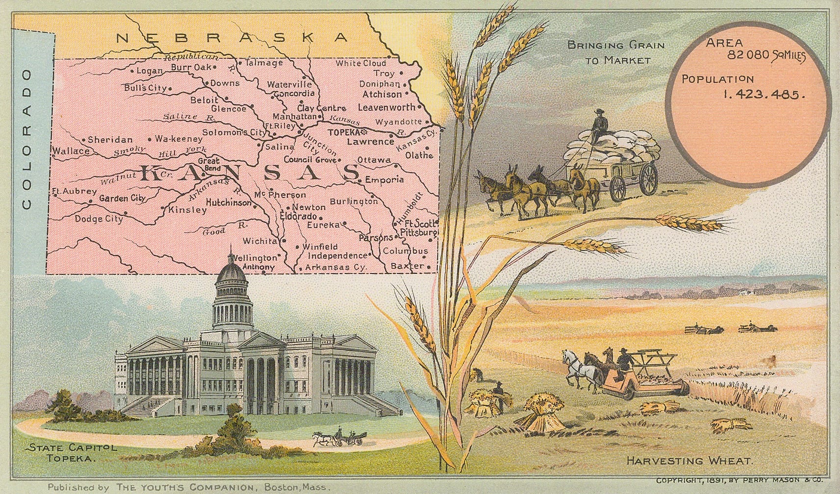 Perry Mason & Co., Kansas, 1891 | The Map House